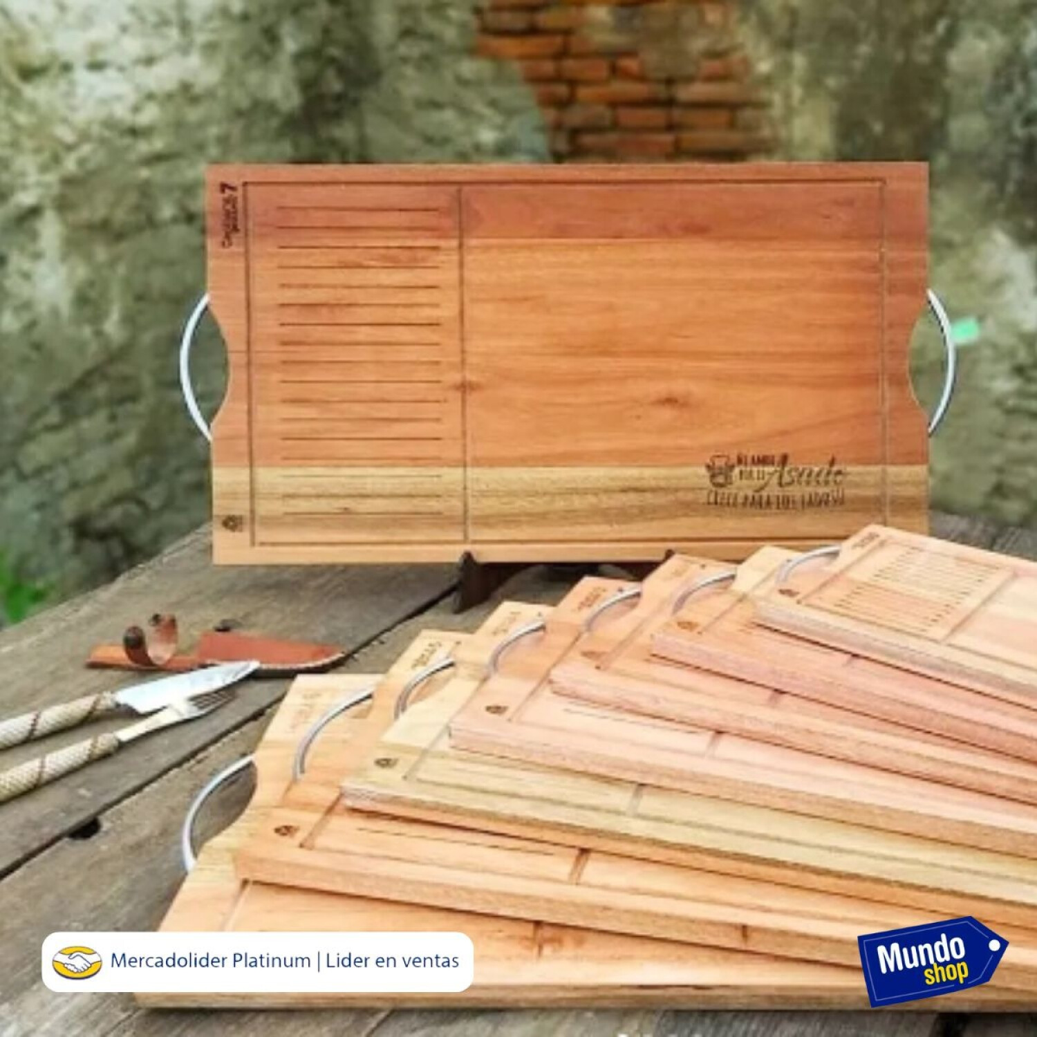 Tabla De Asado Euca Clear Gran Calidad 48 X 25cm Ideal Regal - Marrón ...
