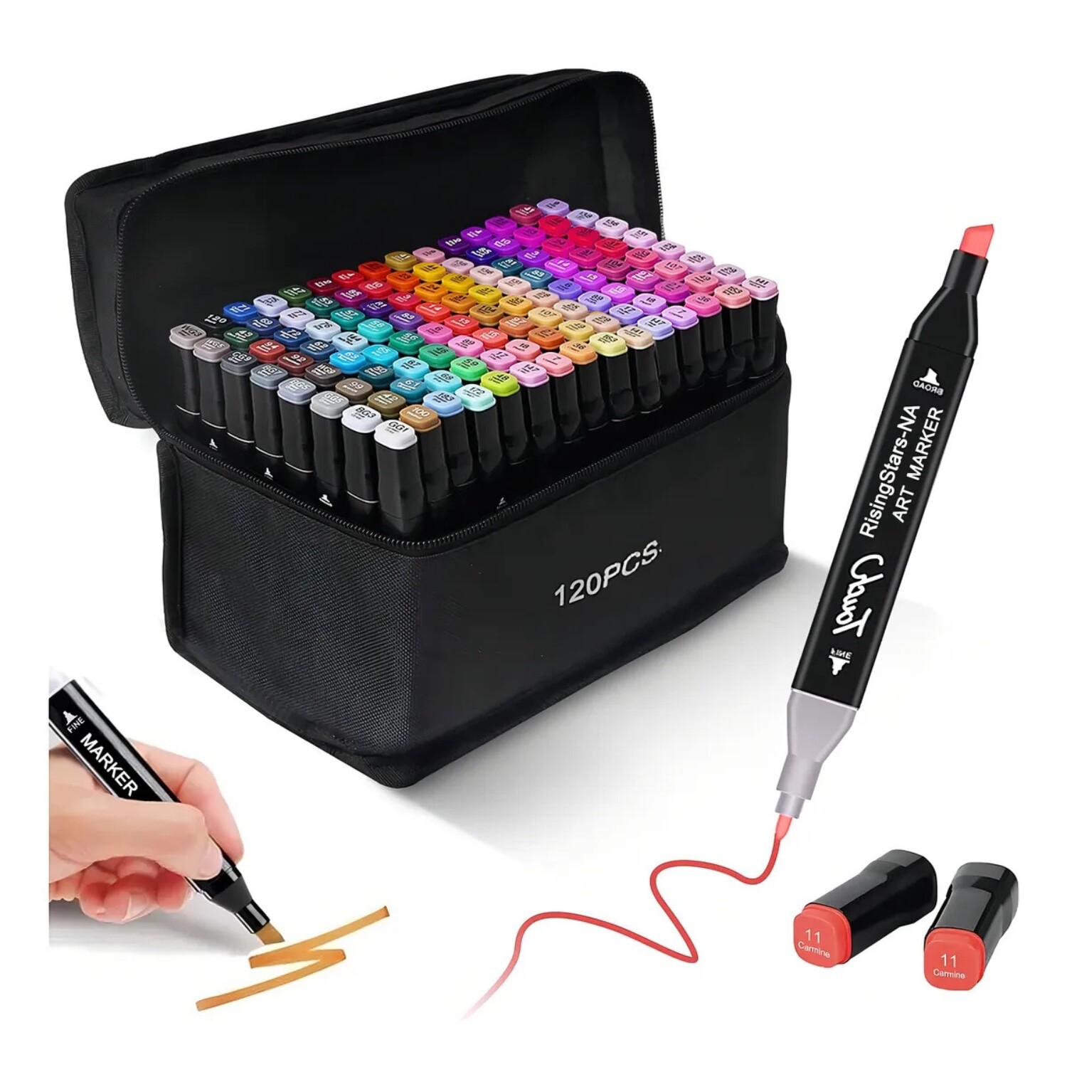 Marcadores Drypens Doble Punta Con Estuche 120 Colores — Electroventas