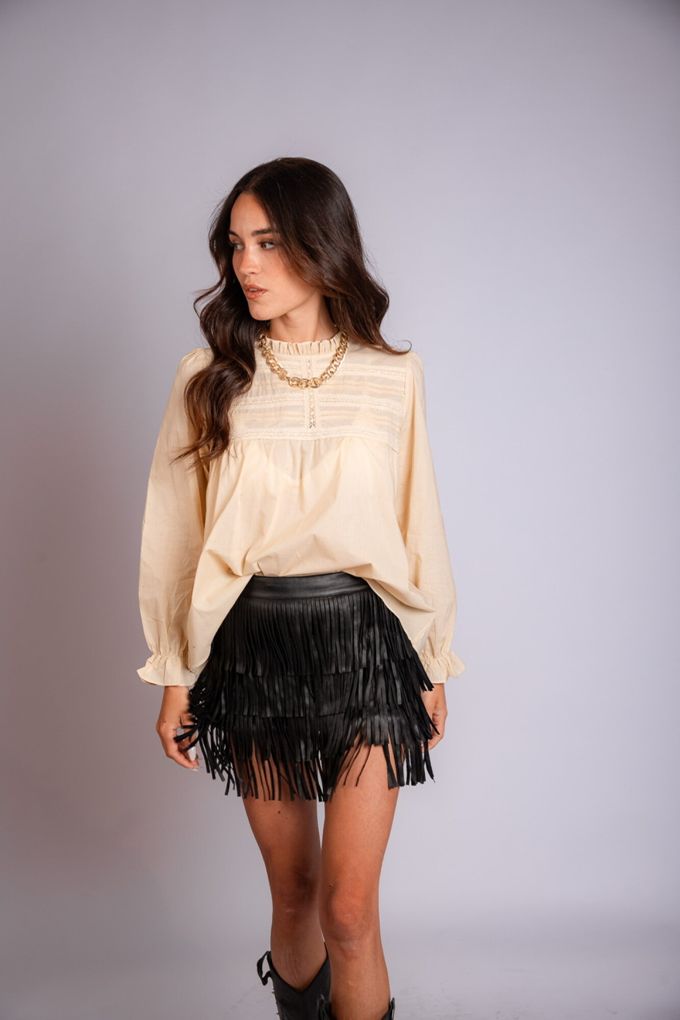 Camisa Agustina - beige — Bianca Store