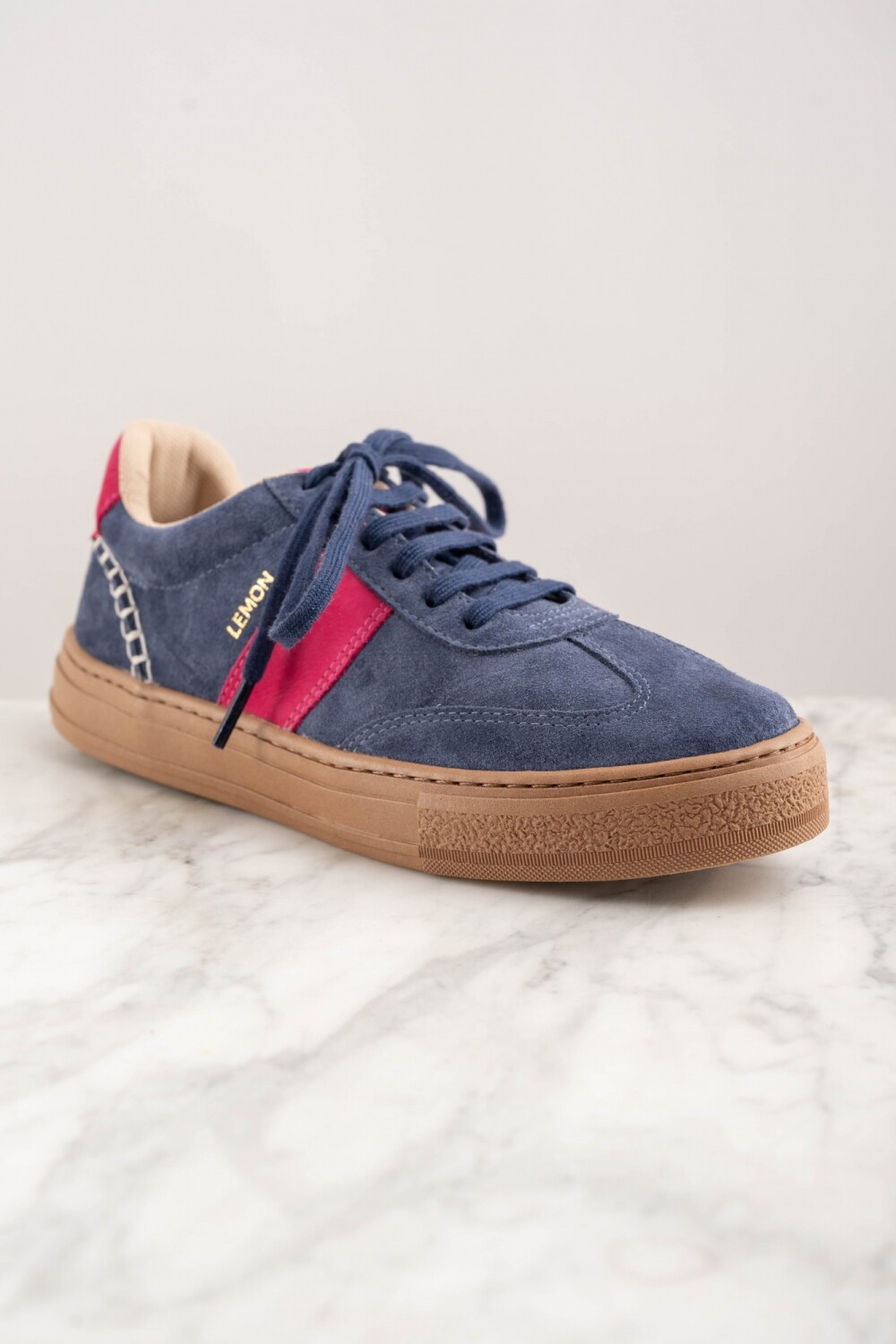 Zapatilla Combinada Gamuza - Azul — Lemon
