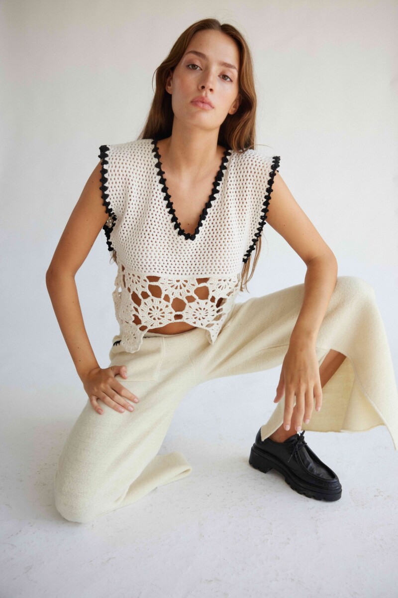 Chaleco Sierra - Natural/negro — Pastiche