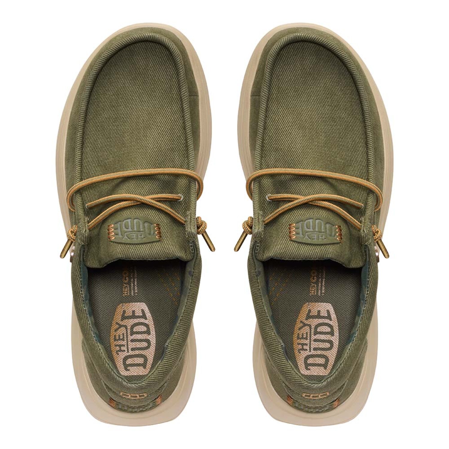 Wally COMF Worn Twill - Burnt Olive/boulder Tan — Hey Dude Perú