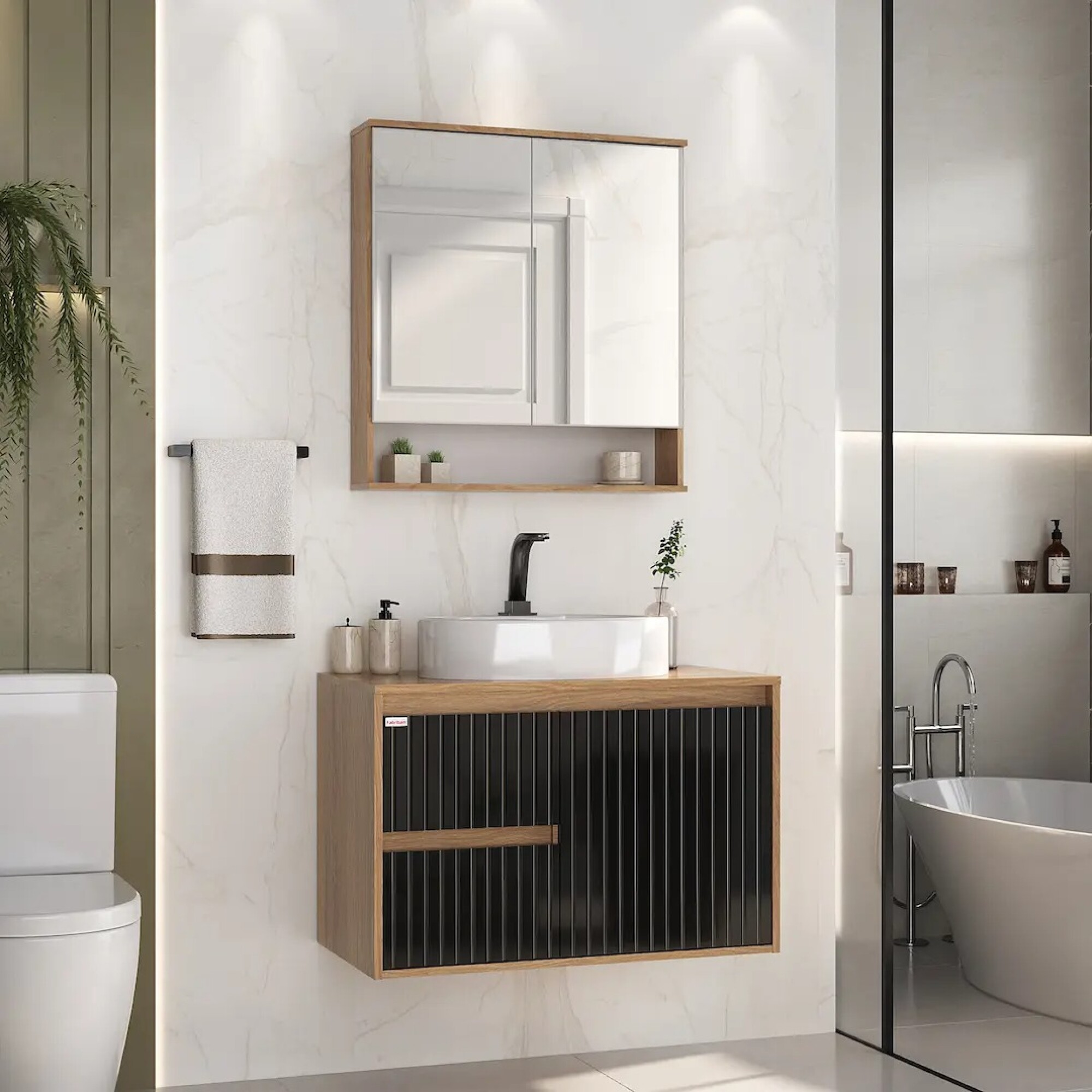 Gabinete Modelo Clarice 78 - Color Catedral C/negro — Castro