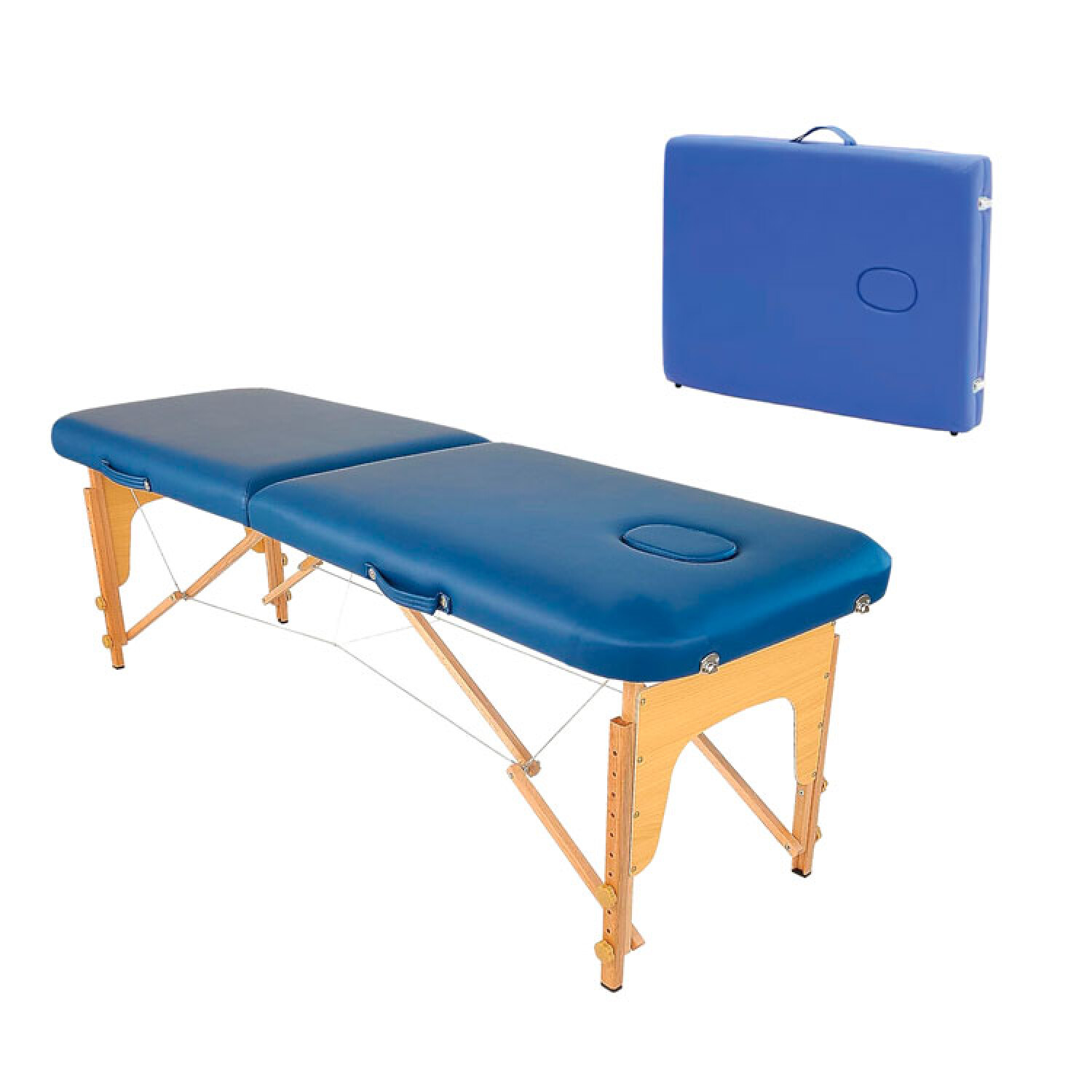 Camilla Portátil Simple Profesional Lumax de Madera 185x60cm - Azul ...