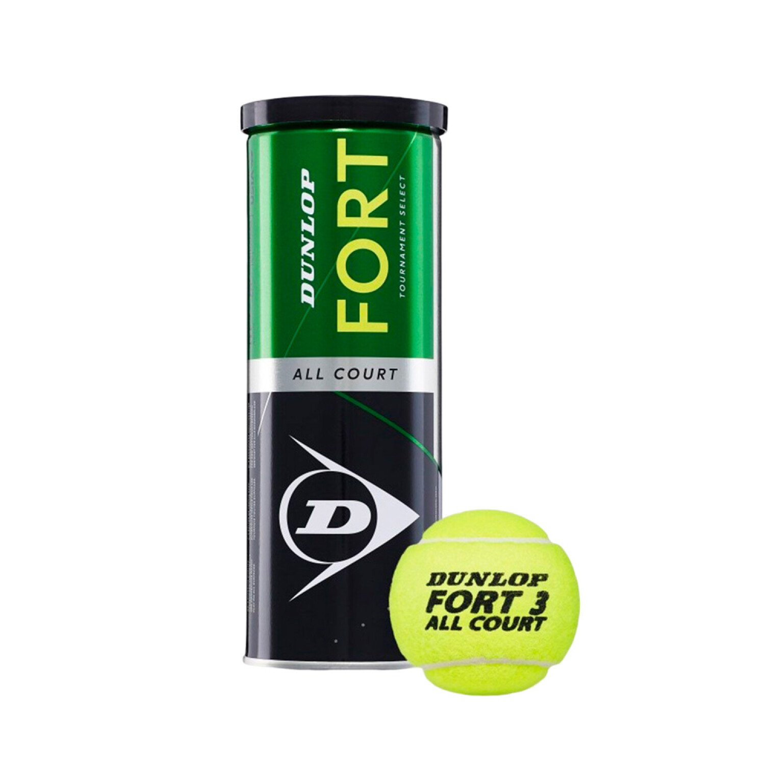 PELOTA DUNLOP TENIS FORT X3 - Green & Black — Global Sports