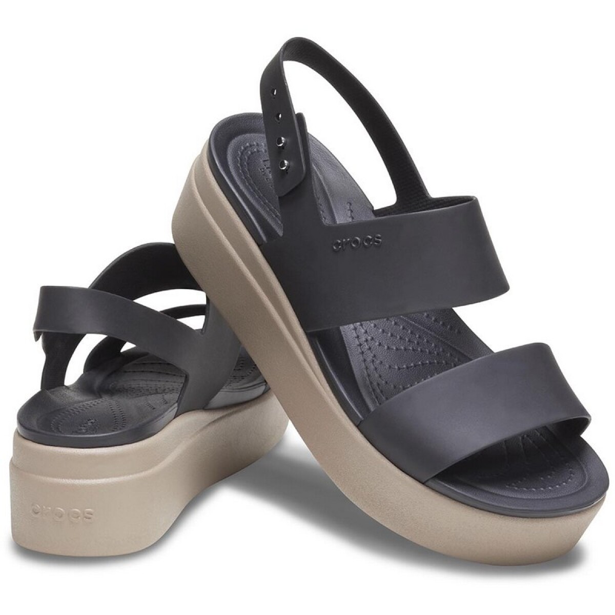 Sandalias Crocs Brooklyn Low Wedge - Negro — Crocs