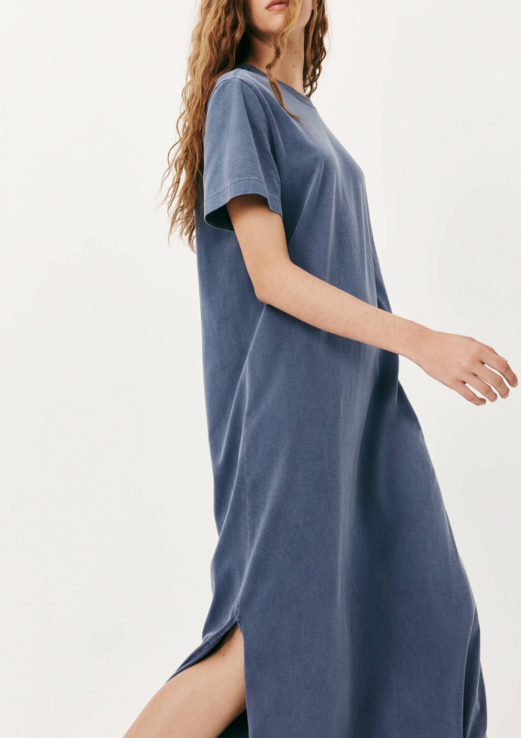 VESTIDO LARGO MANGA CORTA - AZUL — Hering