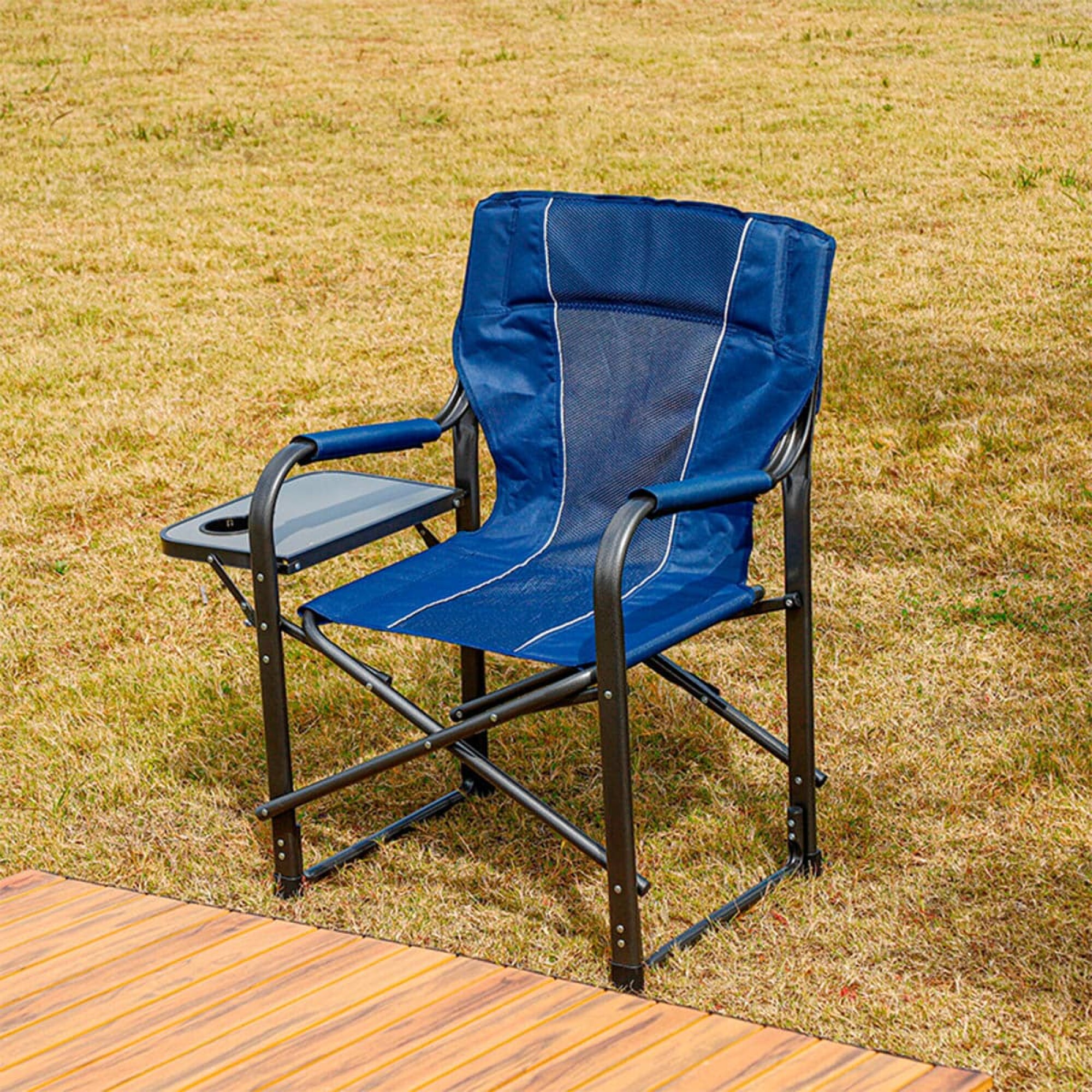 Silla Reposera Camping Playa C/mesa Plegable Acero — El Rey del ...