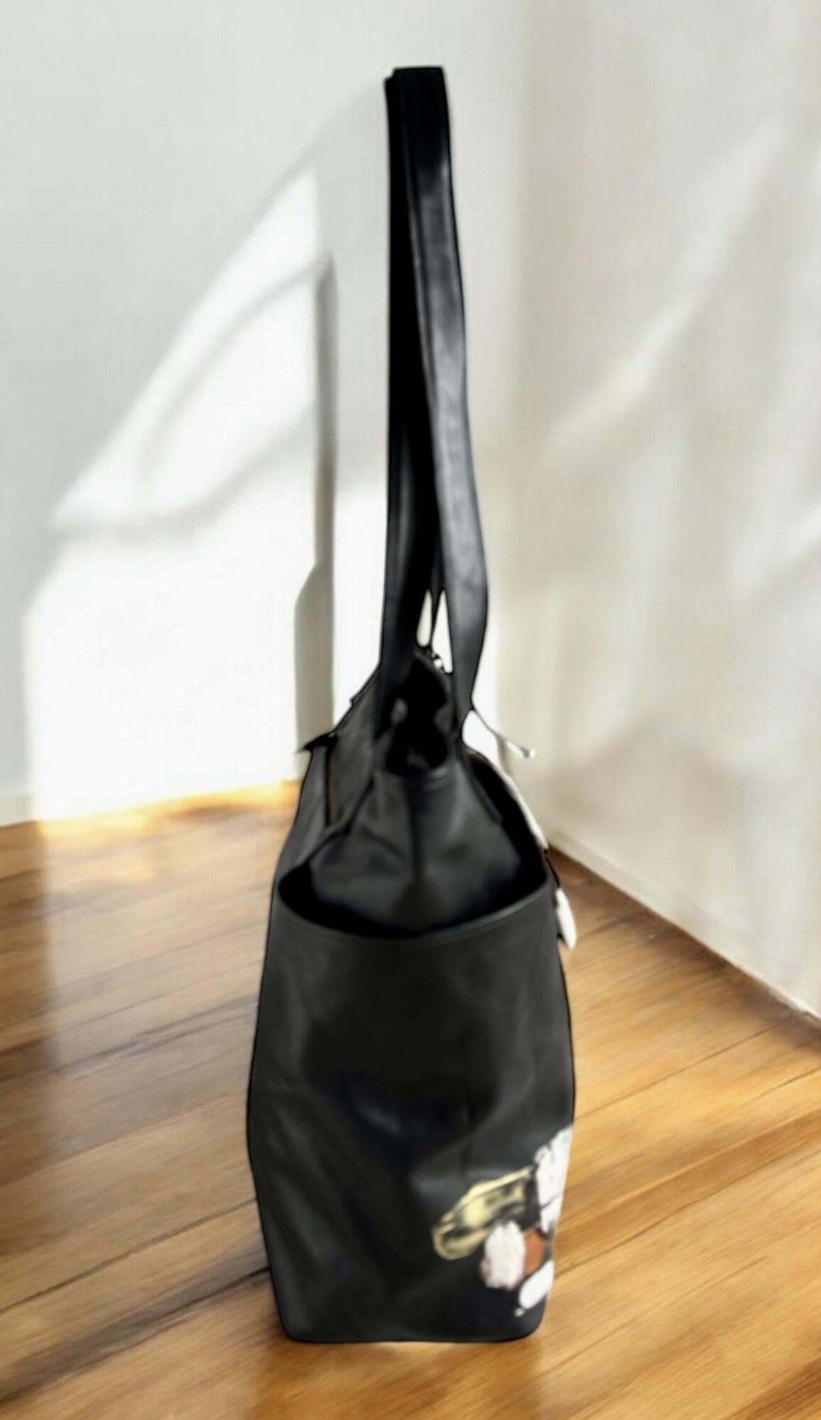 Cartera Mikki Con Arte Pintado A Mano - Negra Con Pelo — Carolina De Cunto