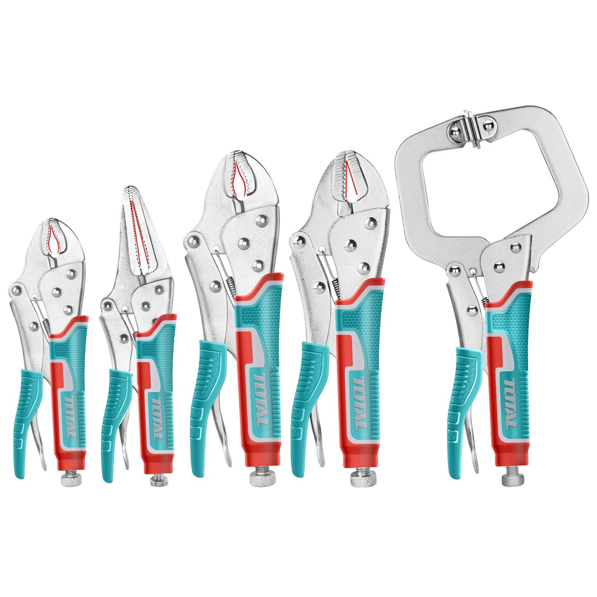 Set De 5 Pinzas De Presión — Herramientas Total