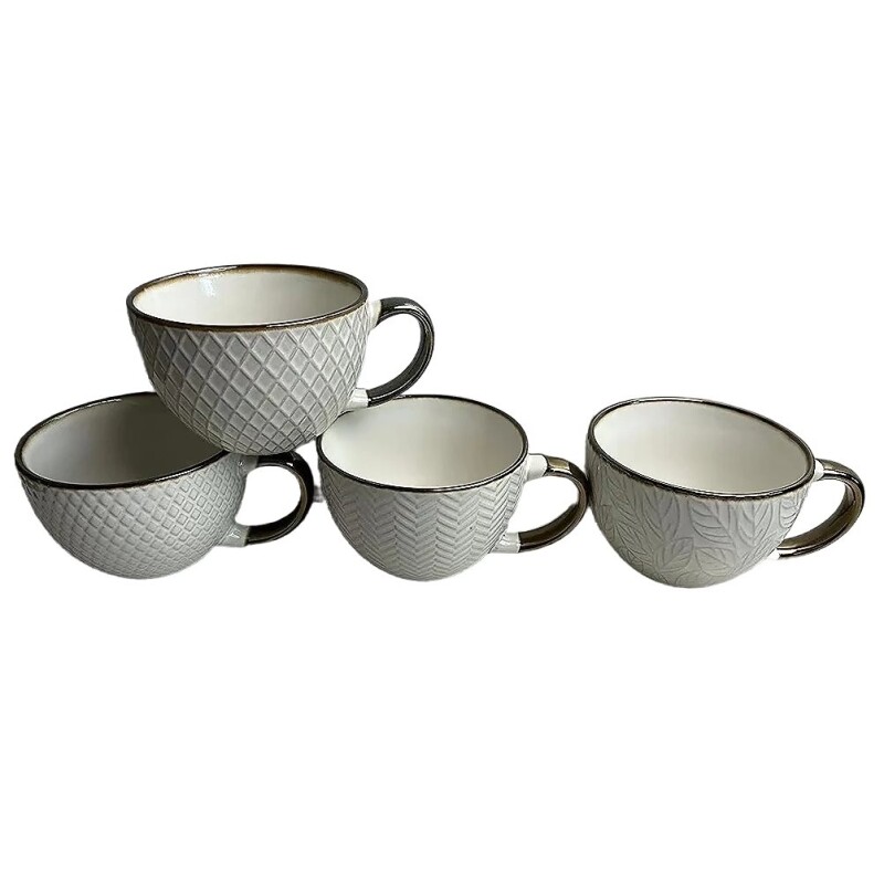 MUG 445ML TEXTURADO BLANCO — Koz Design