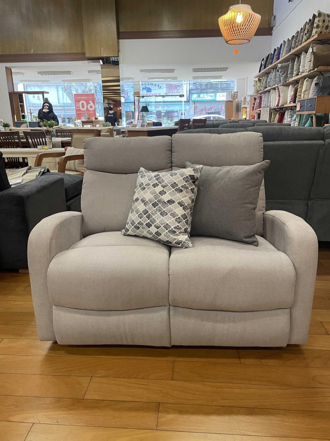 Reclinable fine de 2 cuerpos gris — Serra Amoblamientos