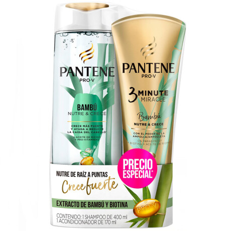 SHAMPOO PANTENE 400 ML BAMBU + ACOND 3MM 170ML — El Clon