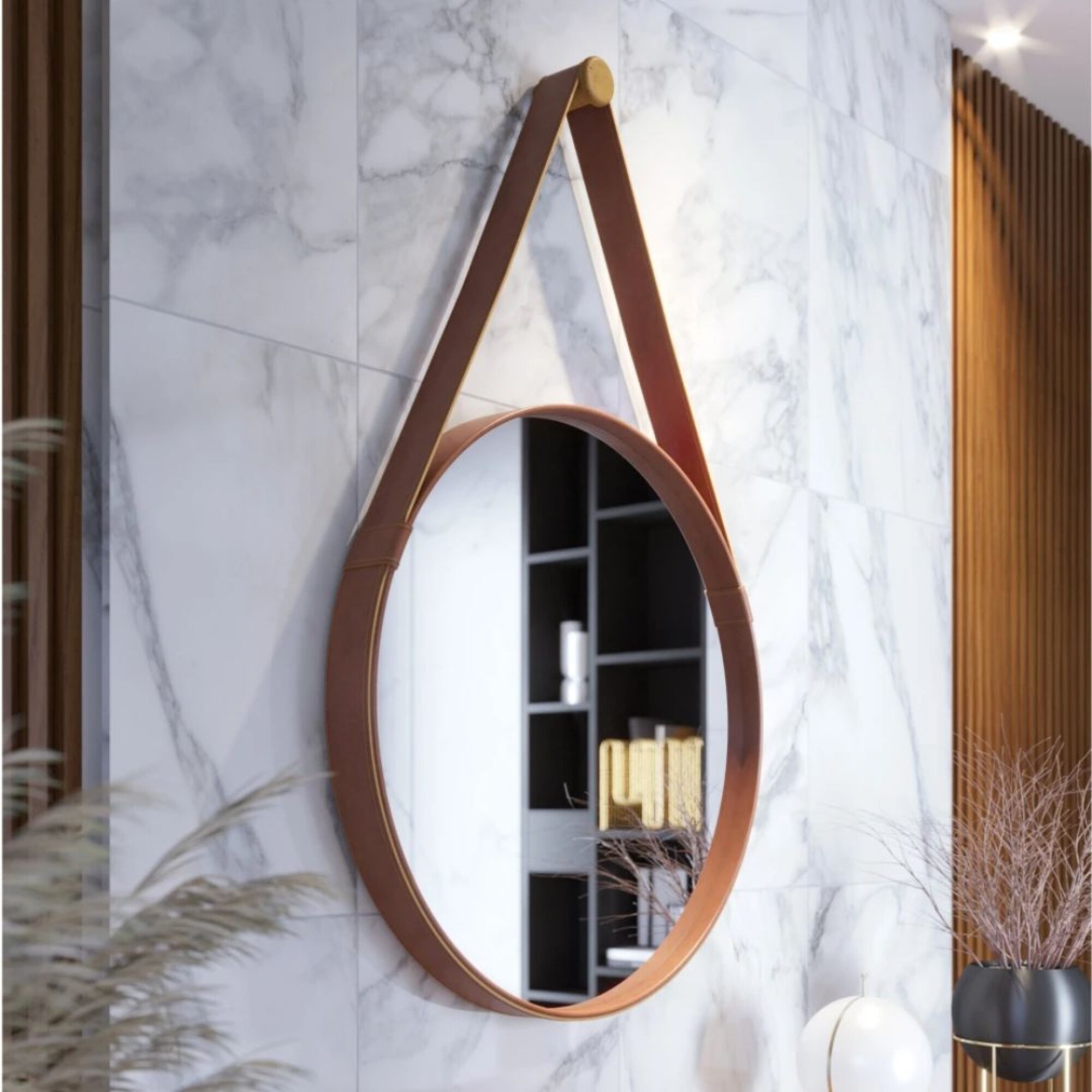 Espejo Aqua Mais - Línea Manhattan - Marrón - 60 Cm Robles — Fripay