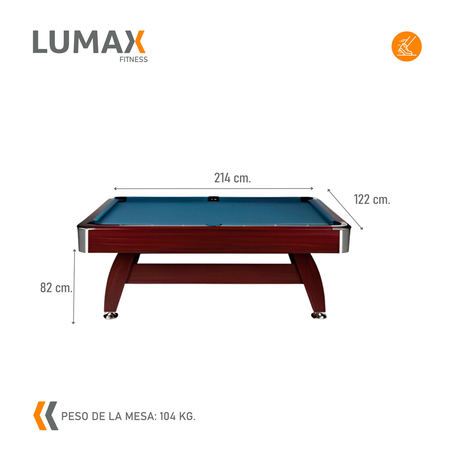 Mesa de Pool con Tapa en Madera - Medidas Profesionales - Azul ...