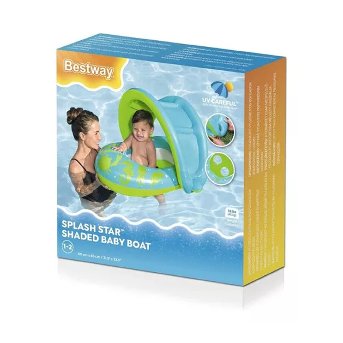 Bote Inflable Bestway de Animales Acuáticos con Parasol UV — Cartoons