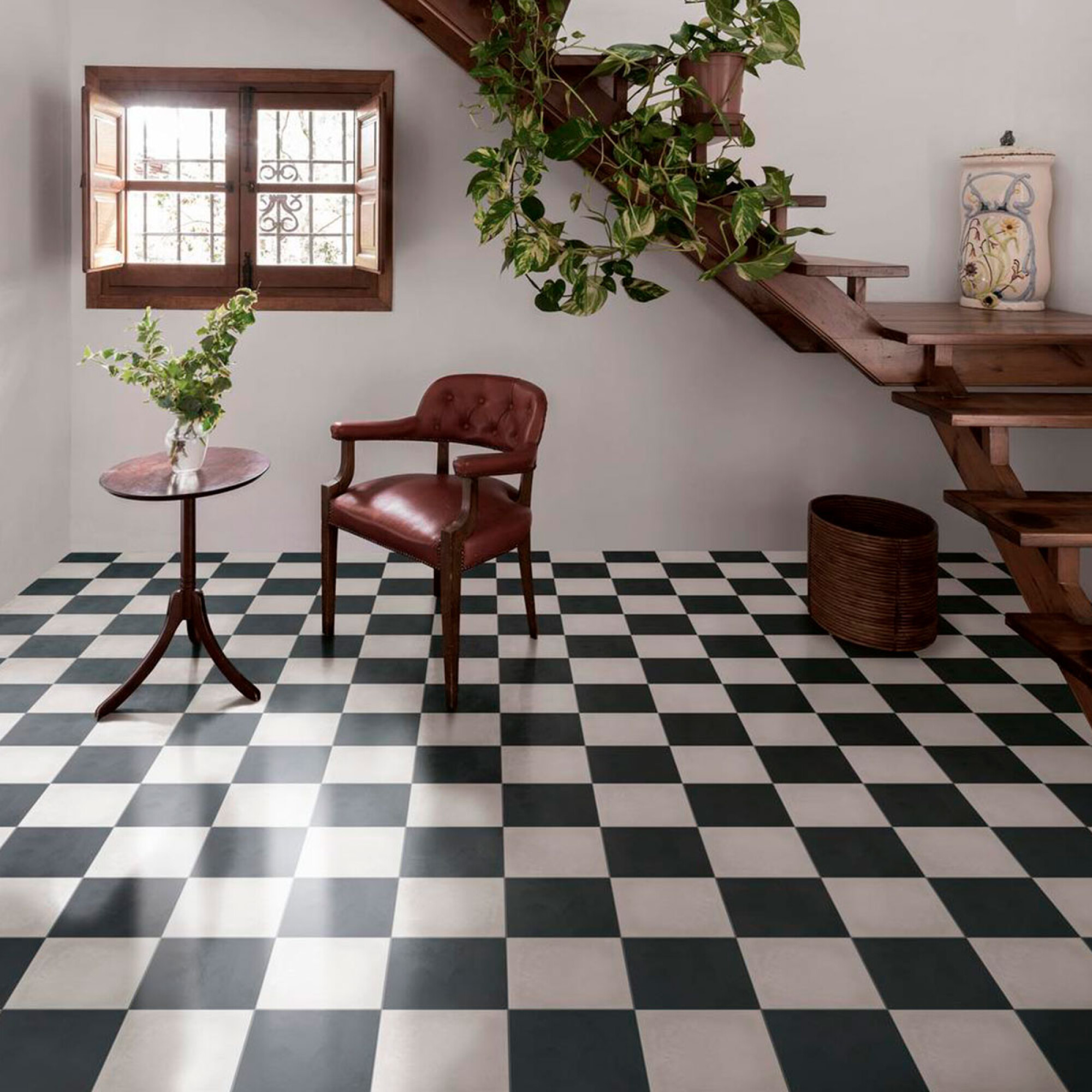 Porcelanato blanco mate Tipo damero 20x20Cm piso pared — Acher Cerámicas