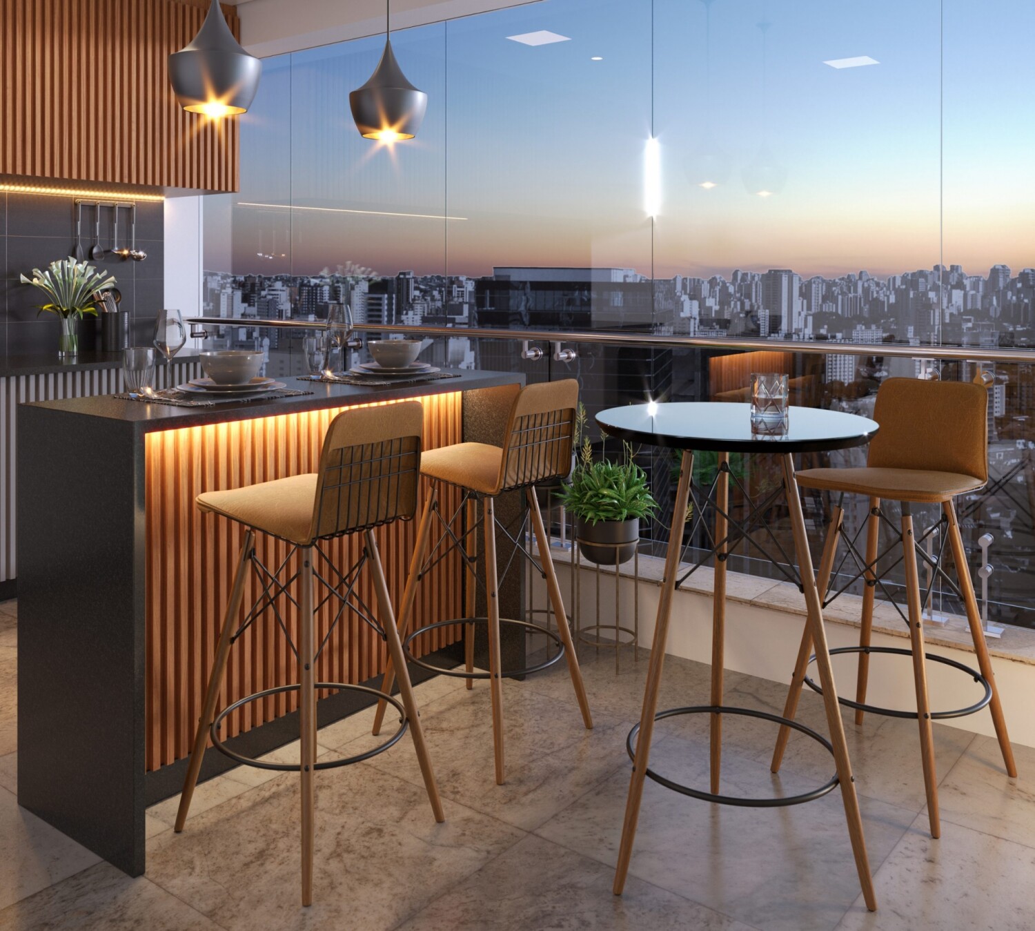 Mesa Desayunador Bistró - Línea Manhattan - Negro — Rustico Hogar