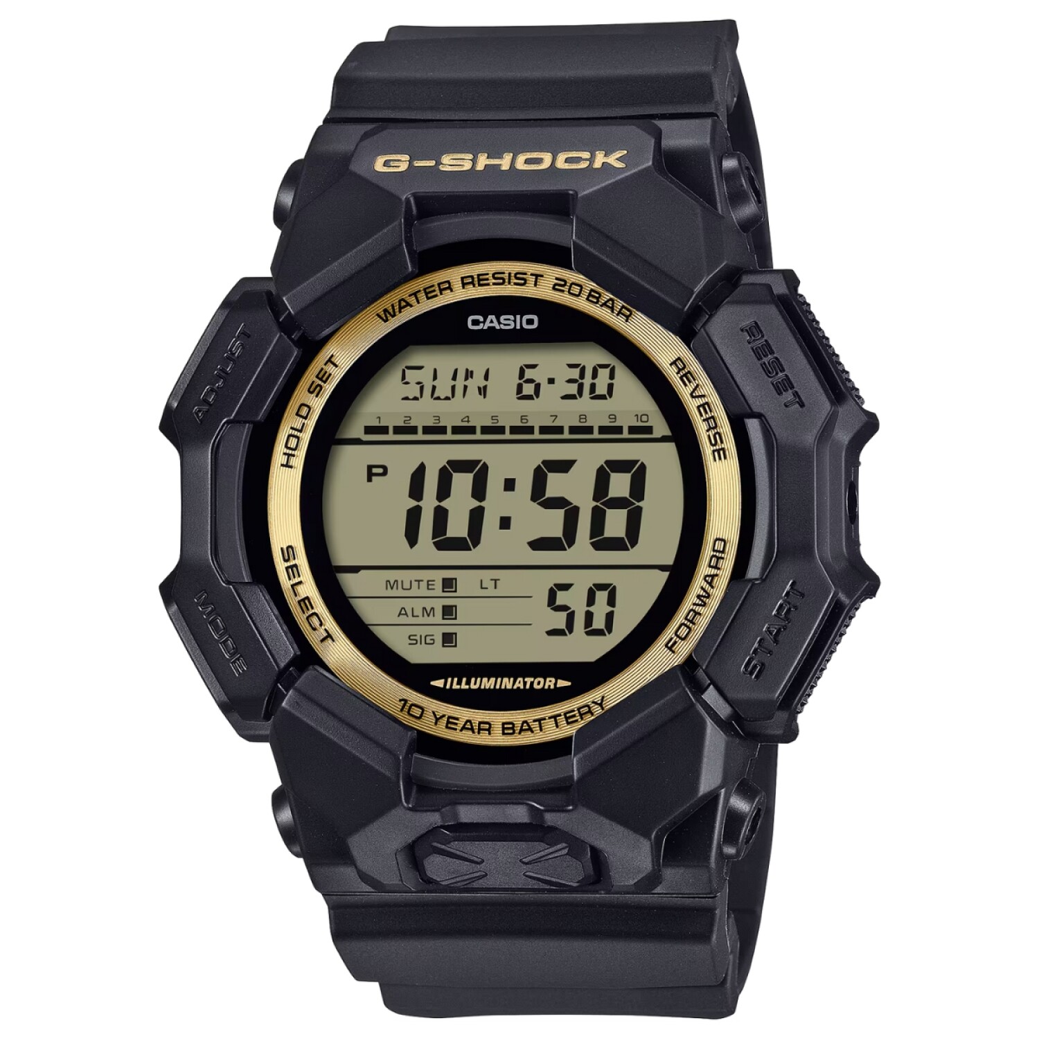 Reloj CASIO G-SHOCK GD010GB-1A9DR Resina Negro Esfera 52mm — WatchMe