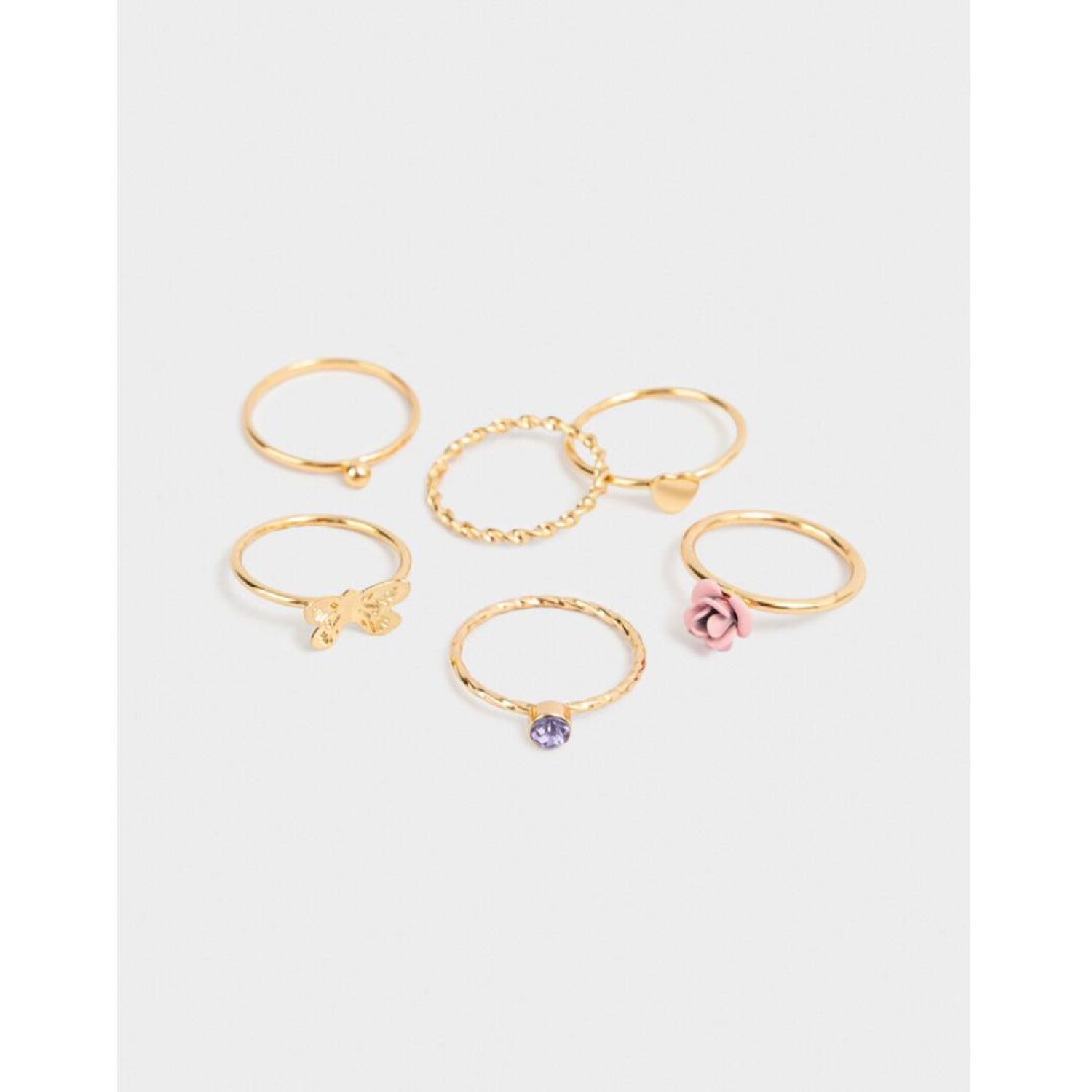 Set De Anillos De Metal - Dorado — Tienda Soy Santander