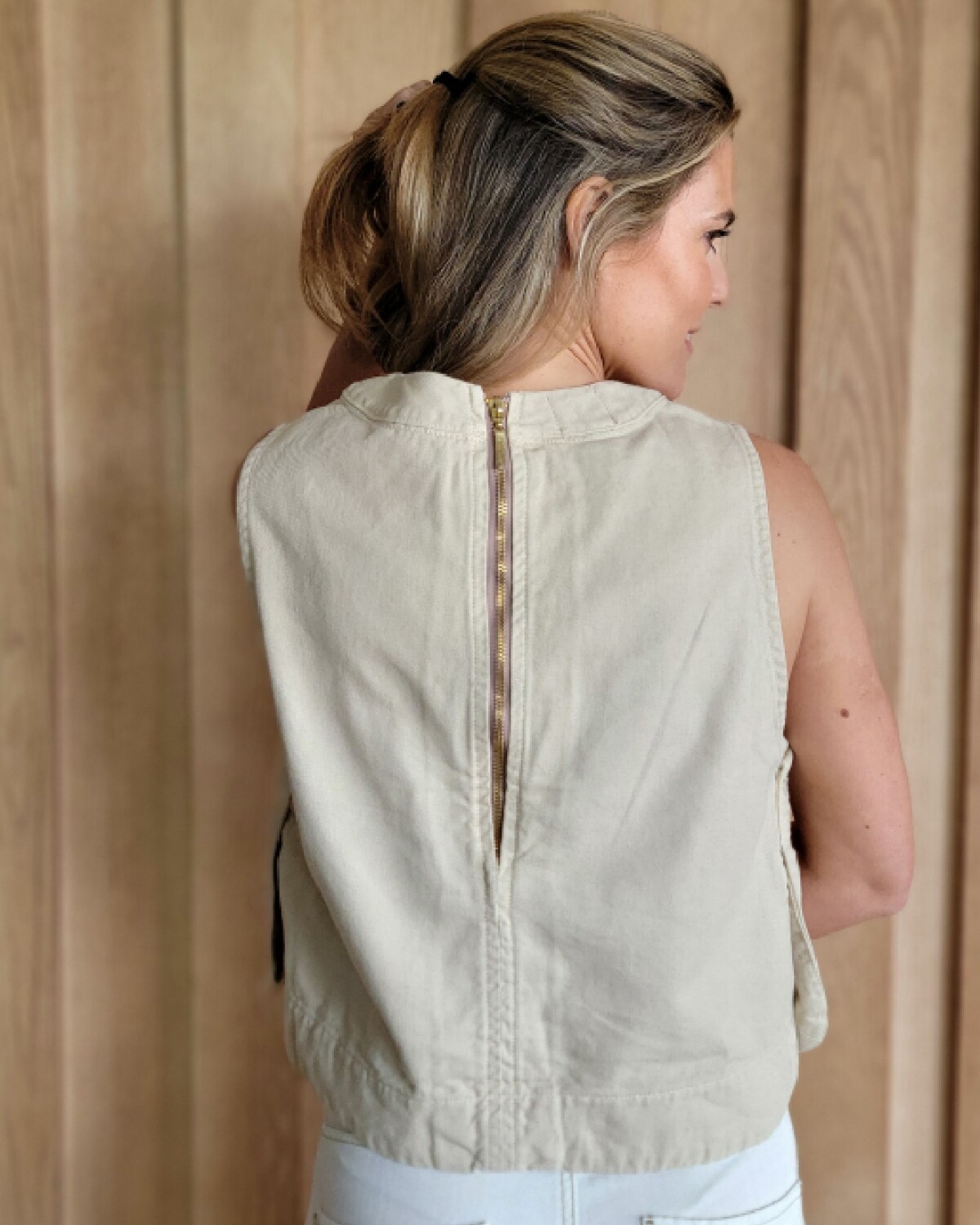 Chaleco Cadaqués - Denim Beige — Magnolia