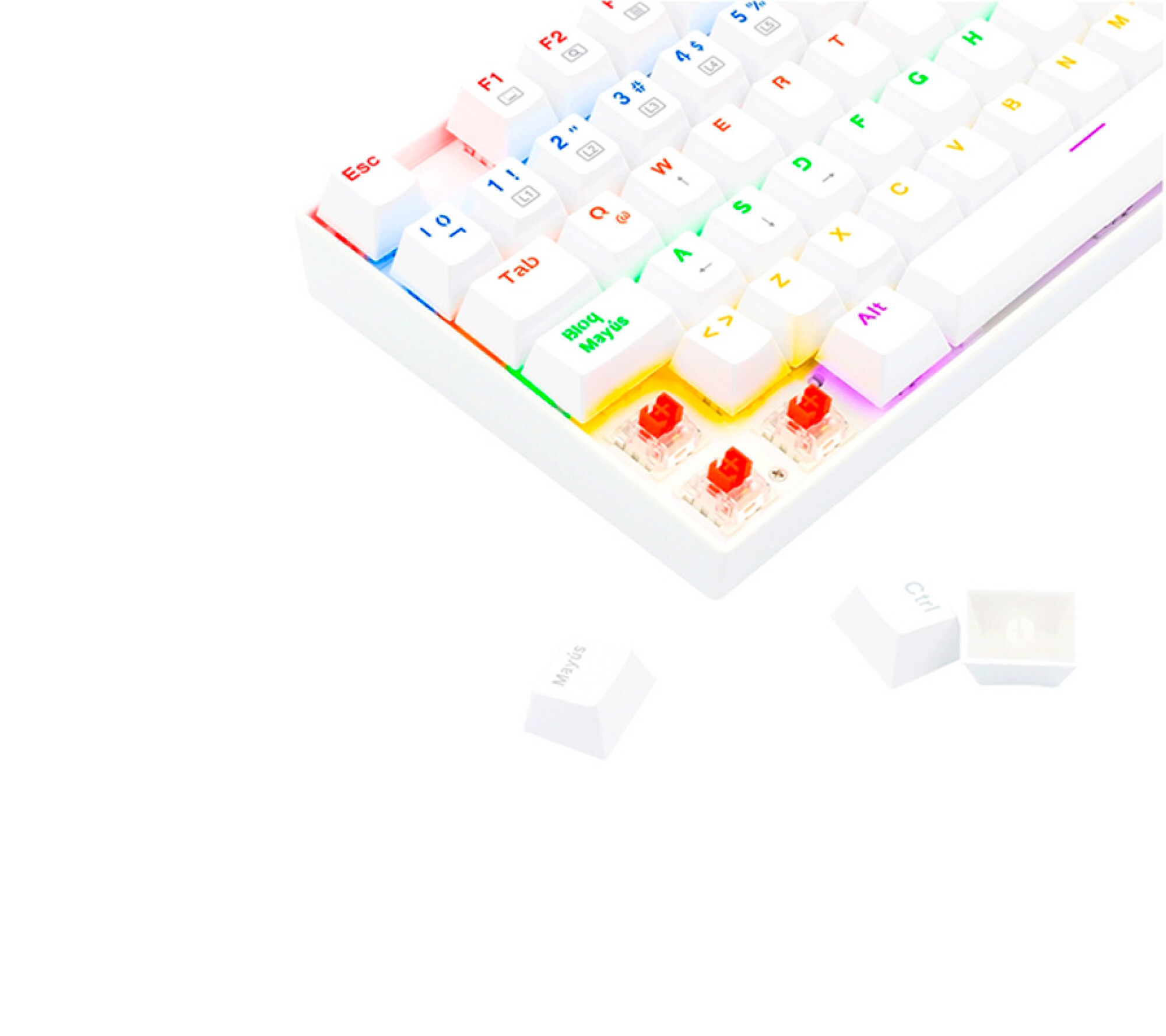 Teclado Gamer Redragon K552 Kumara Rainbow White Switch Red — DOT