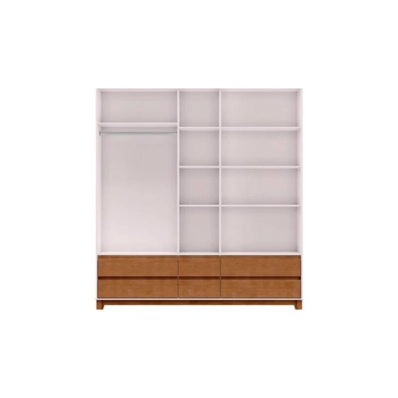 Ropero Prata 5 Puertas 6 Cajones Con Espejo Freijo 2814 Mdf — Albanes