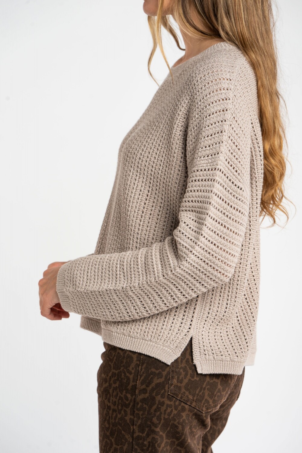 Sweater Texturado Lurex - Gris — Lemon