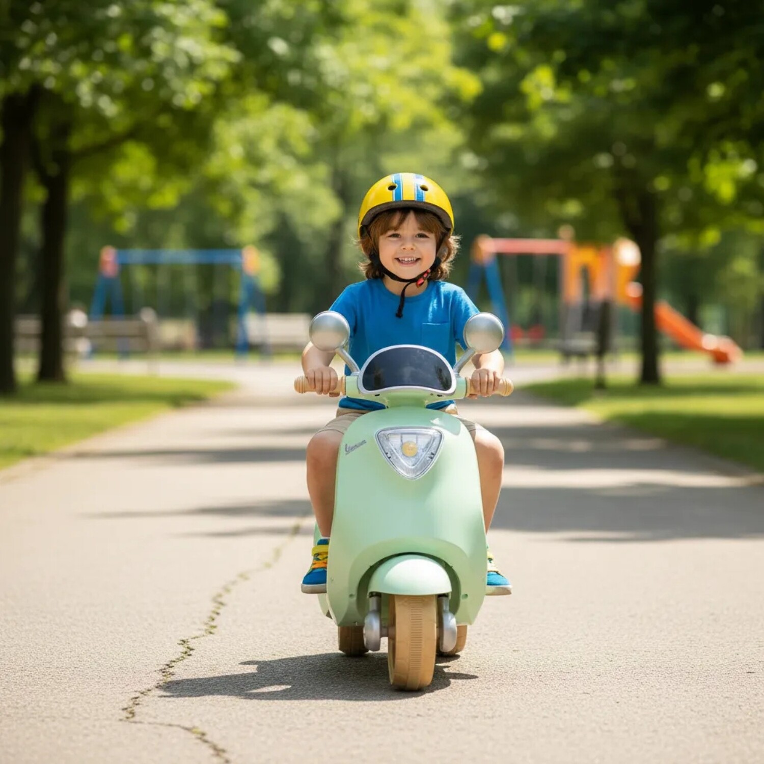 Moto Scooter a Batería Lumax Infantil Scooby - Verde — Electroventas
