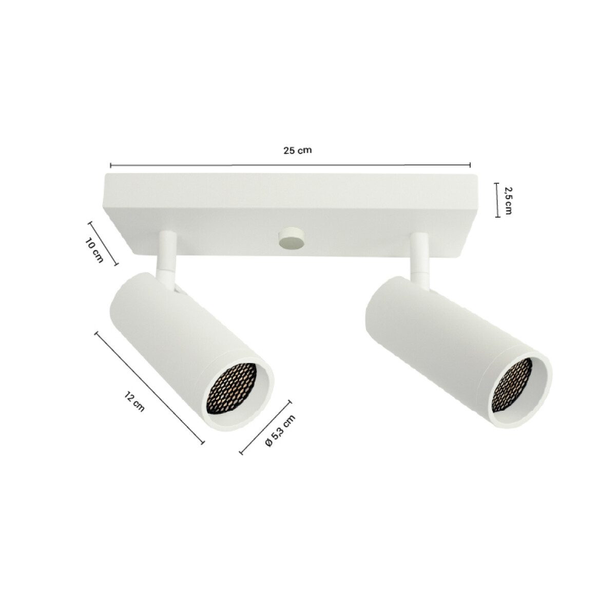 Luminaria de Adosar Long Leticia Doble Orientable Blanca — Serlux