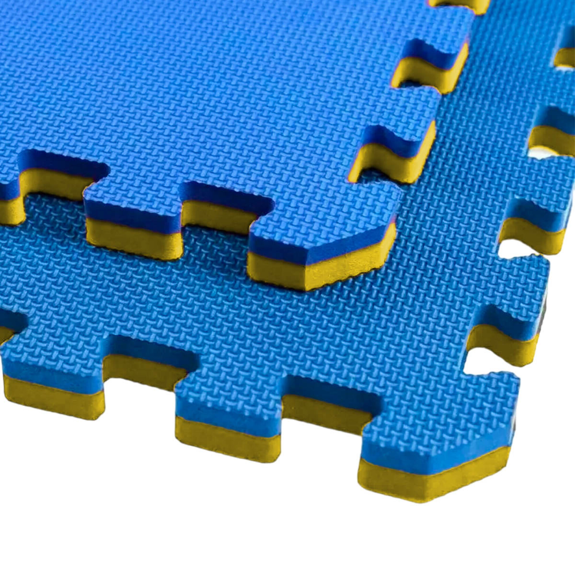Piso Tatami Goma Eva Encastrable 1x1m 2cm - Azul / Amarillo — El Rey del entretenimiento