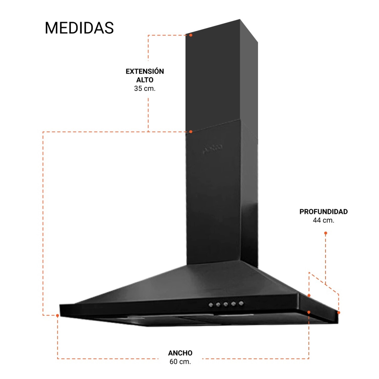 Campana Extractora Thompson Modelo 60t Negra — La Tentación