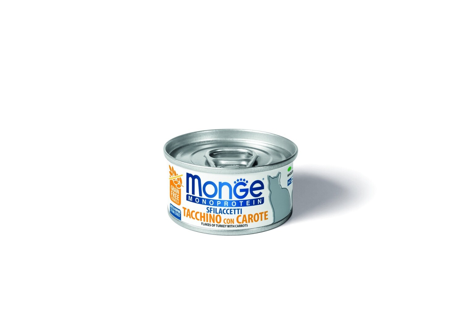 MONGE CAT FLAKES MONOP. TURKEY W/CARROTS 80 GRS — Laika