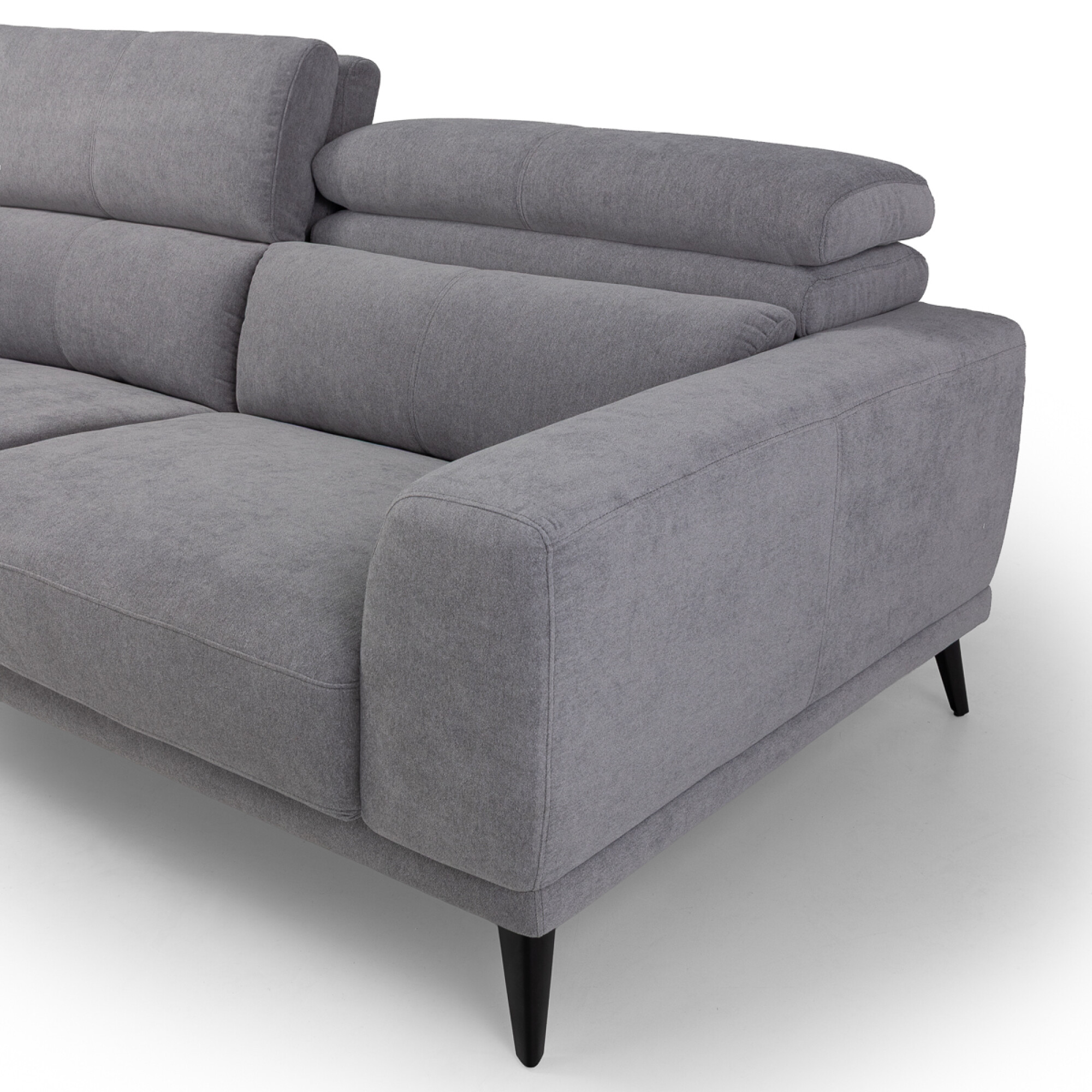 Sofá Keisy - Tela Microfibra - 3 cuerpos - Nikki 3 (Gris) — NYR Uruguay