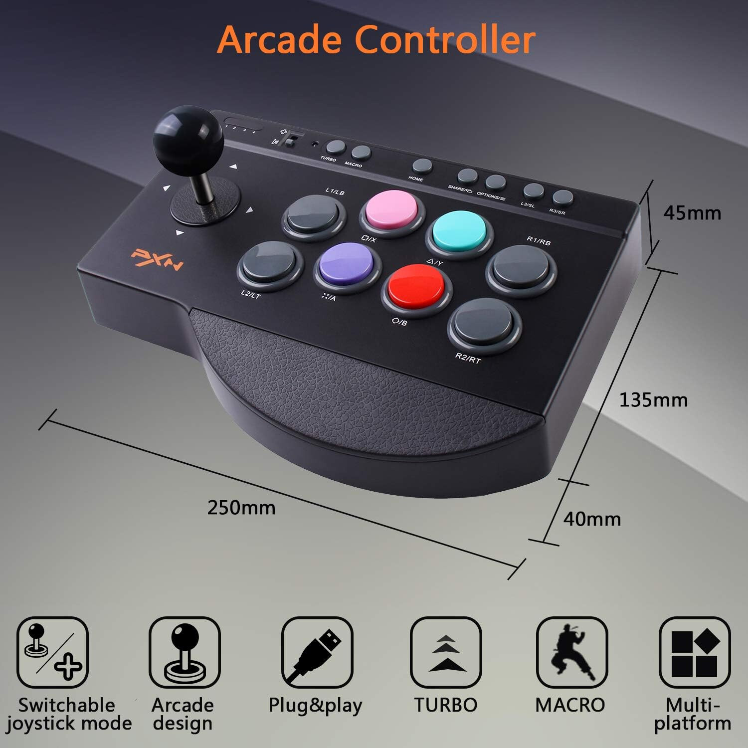 Joystick Pxn Arcade Fight Stick 0082 Pc Ps4 Ps3 Xbox - JOYSTICK ARCADE ...