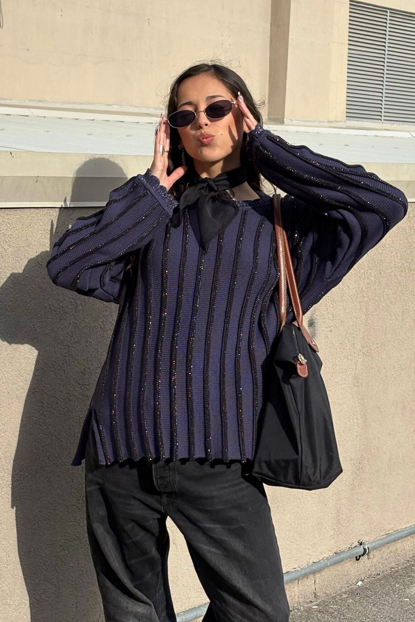 Sweater Mango - Azul / Negro — Shill