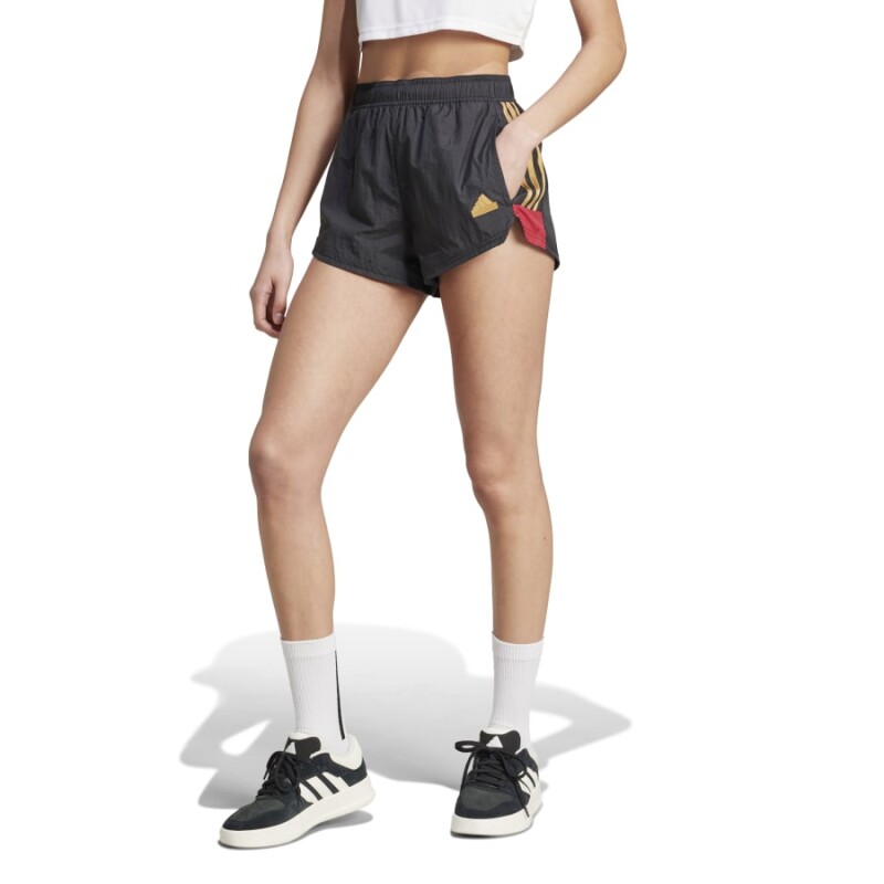 Short Adidas Tiro Cut 3 Rayas de Mujer - IW6801 - Negro-rojo — Macri Life