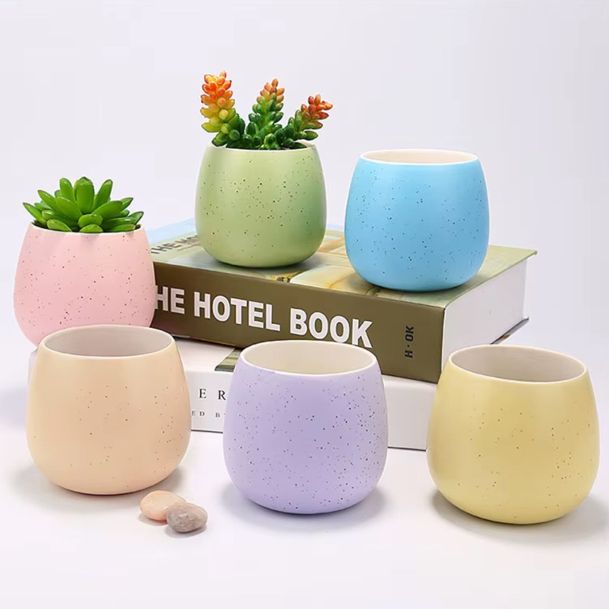 Mini Macetas de Cerámica Pastel - Blanco — Mis Petates
