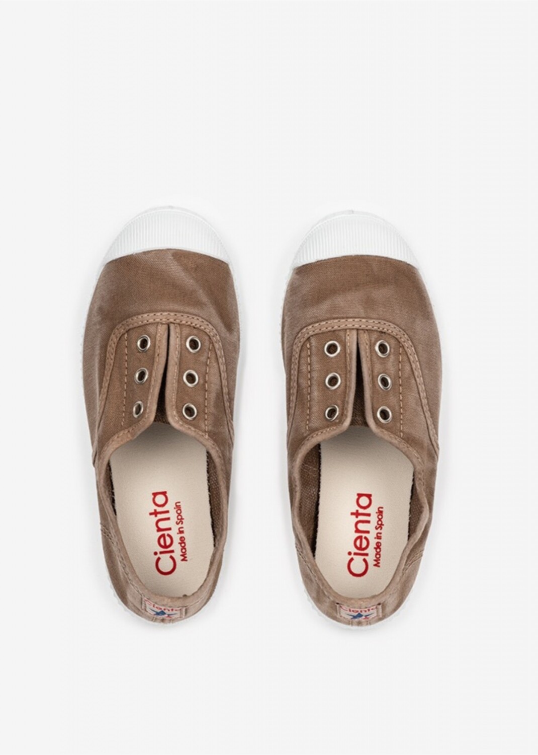 Zapatilla inglesa puntera tintado enzimático - Beige — Cienta