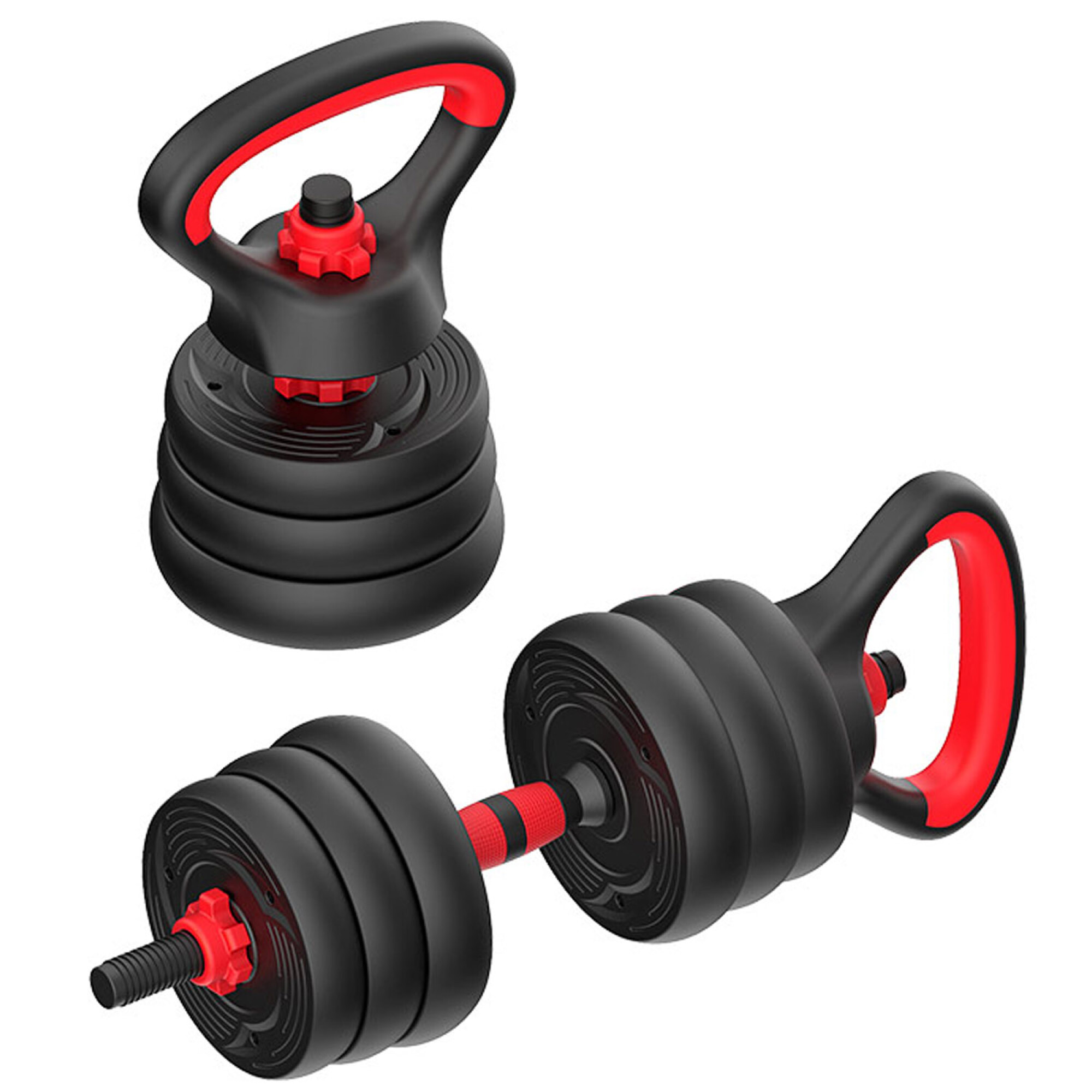 Set de Pesas ZZGO con Barra Recta 2 Mancuernas 1 Pesa Rusa y 19kg de ...