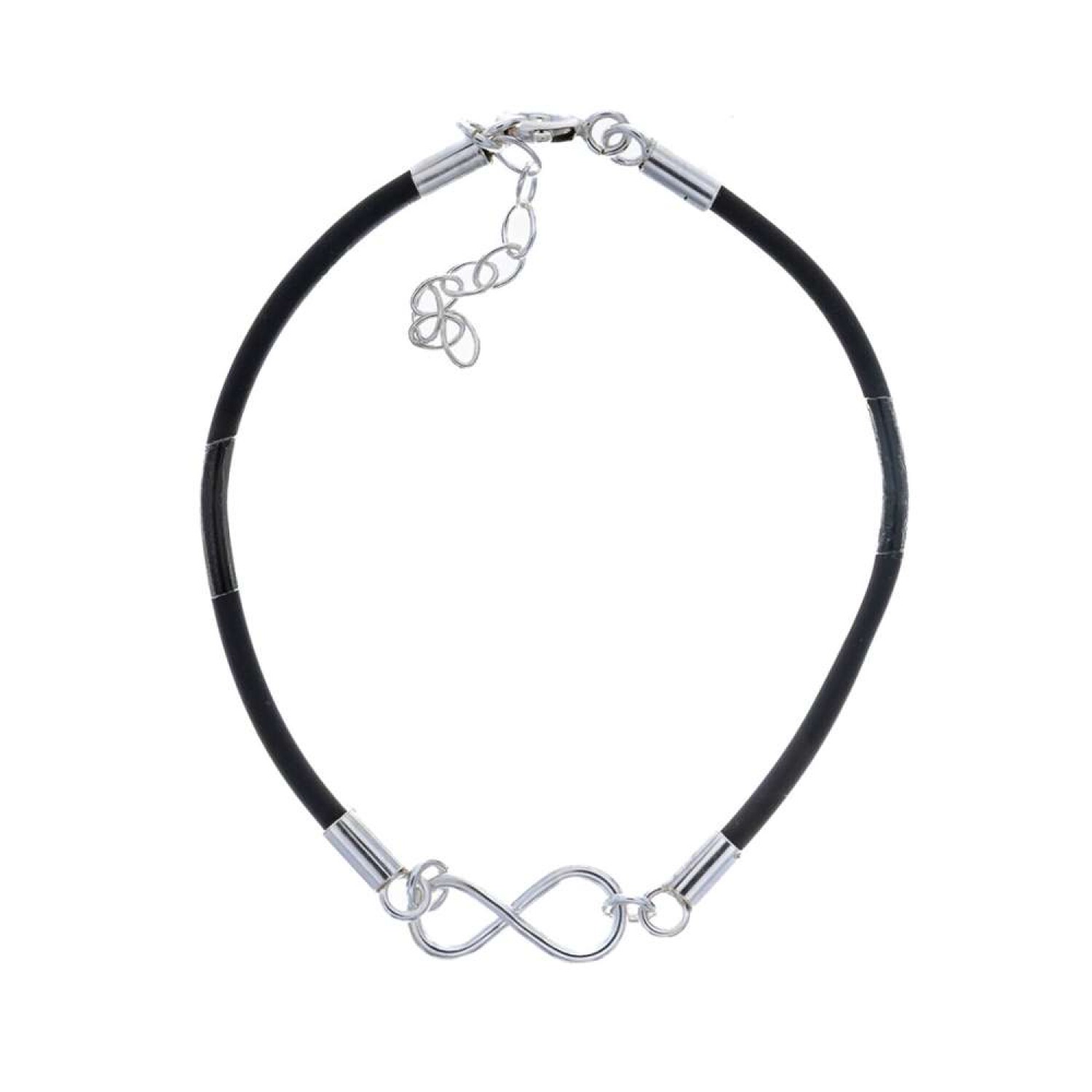 Pulsera De Plata 925 Y Goma - Infinito — Tienda Soy Santander
