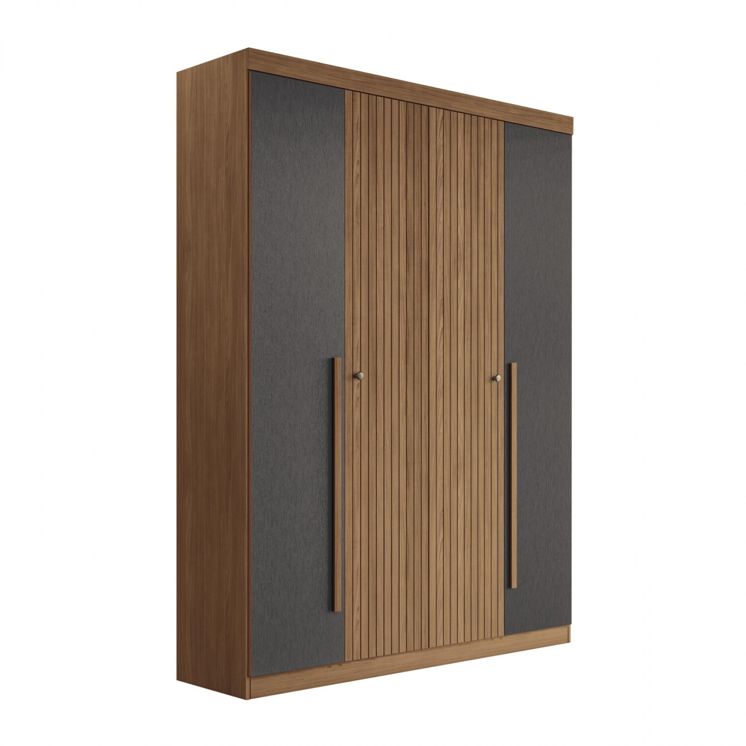 Ropero Buriti 4 Puertas - Linea Fit - Marron/Grafito — Rustico Hogar