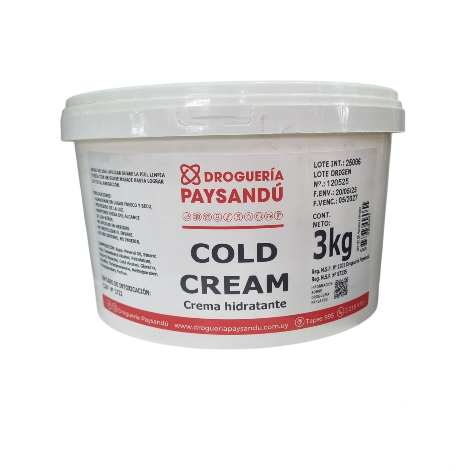 Cold Cream - 3 kg — Droguería Paysandú