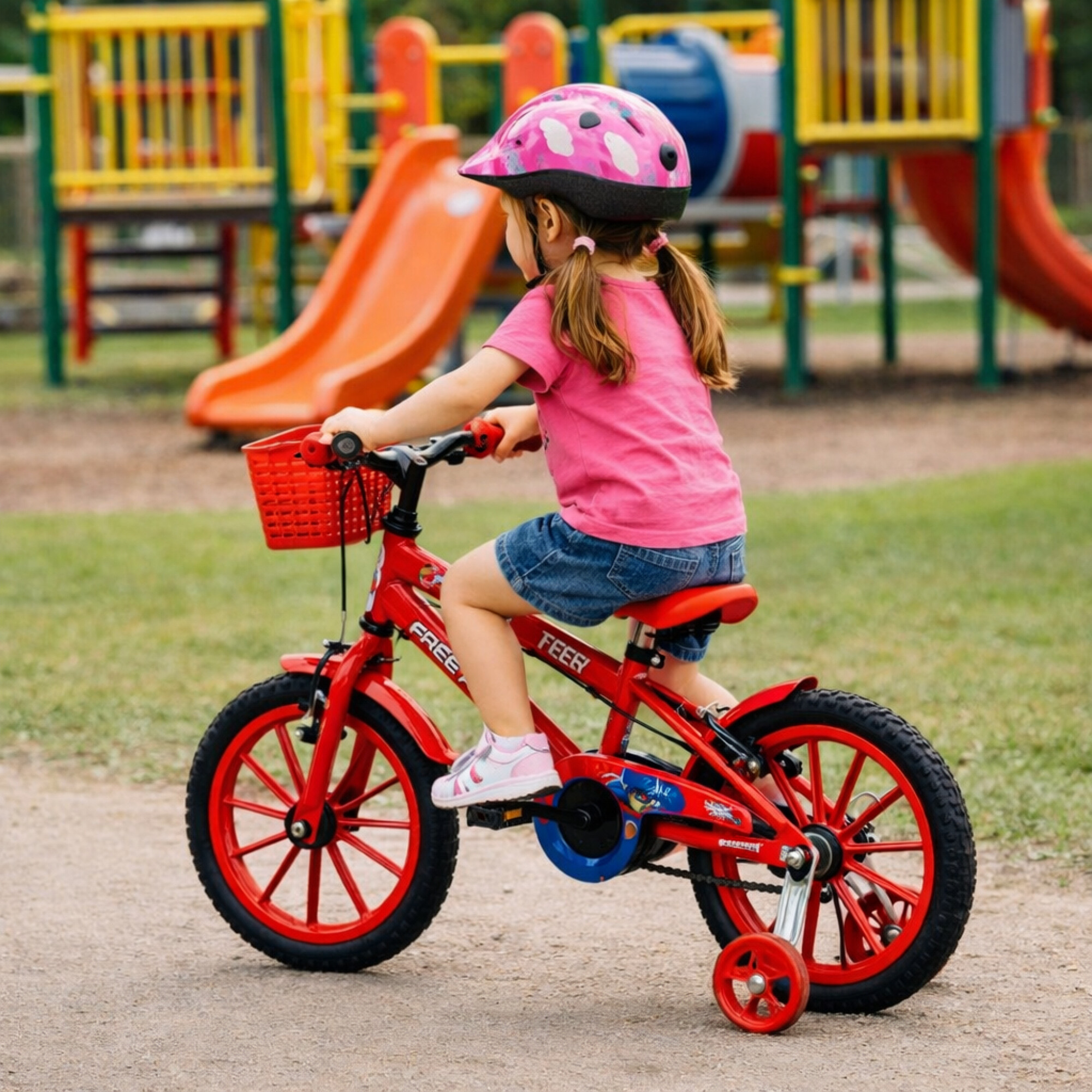 Bicicleta Niña Free Action Lady Bug R.16 Canasto Y Rueditas Rojo 11 ...