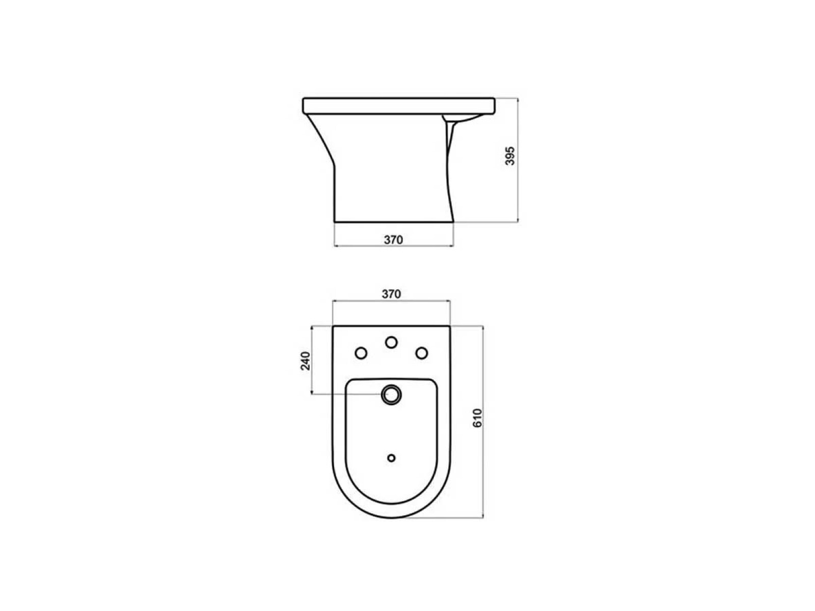 Bidet De 1 Agujero Color Almendra Linea Bari Ferrum — Acher Cerámicas
