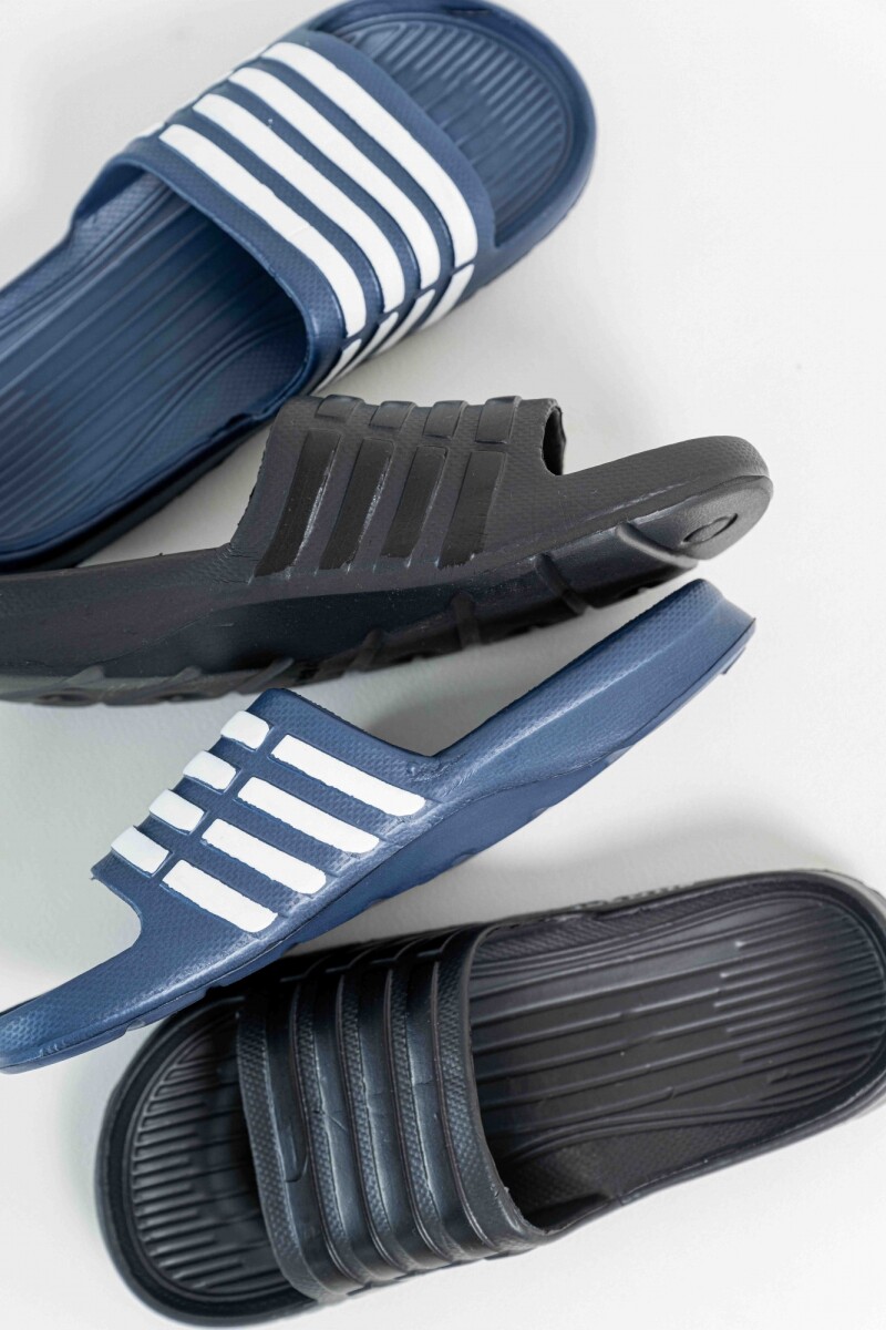 Sandalia Franjas Azul con Blanco — Dural