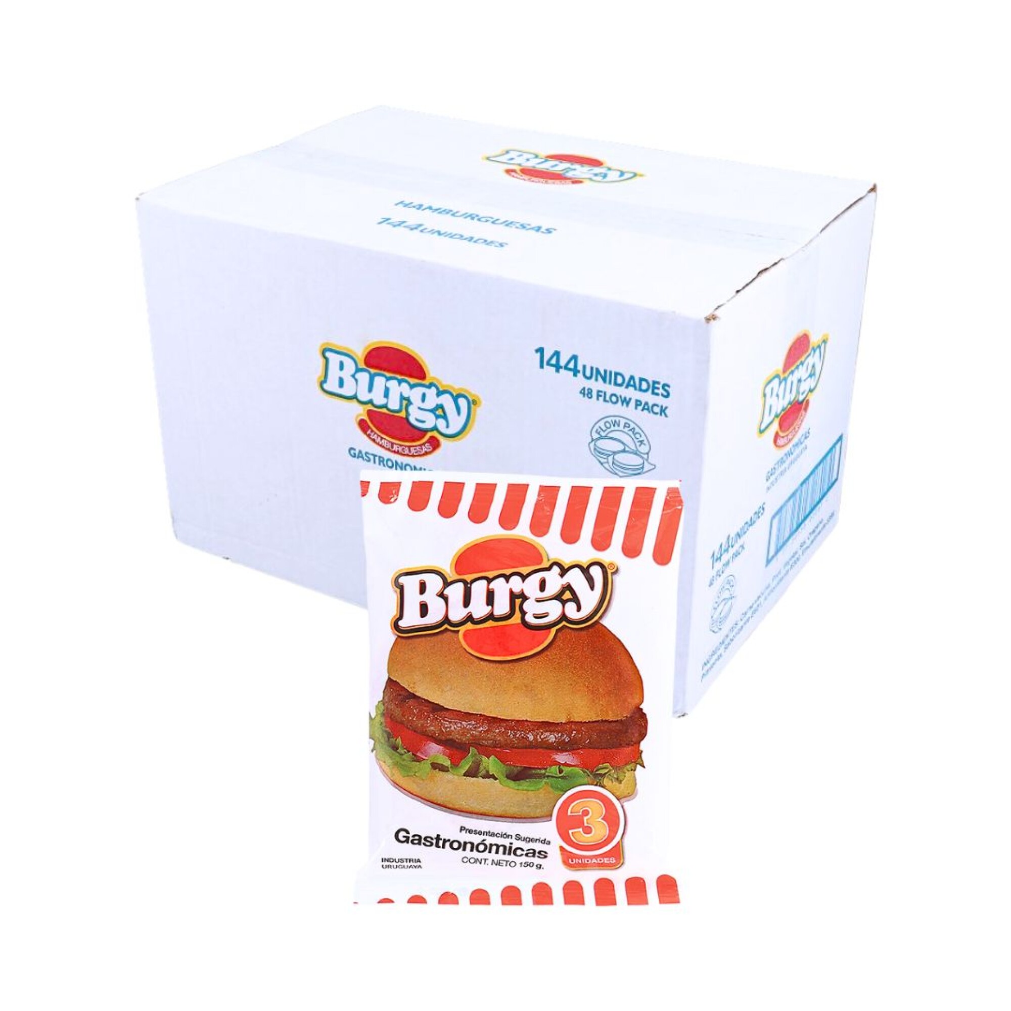 Caja de Hamburguesa Gastronómica Burgy - 144 ud. — CONGELADOS.COM.UY