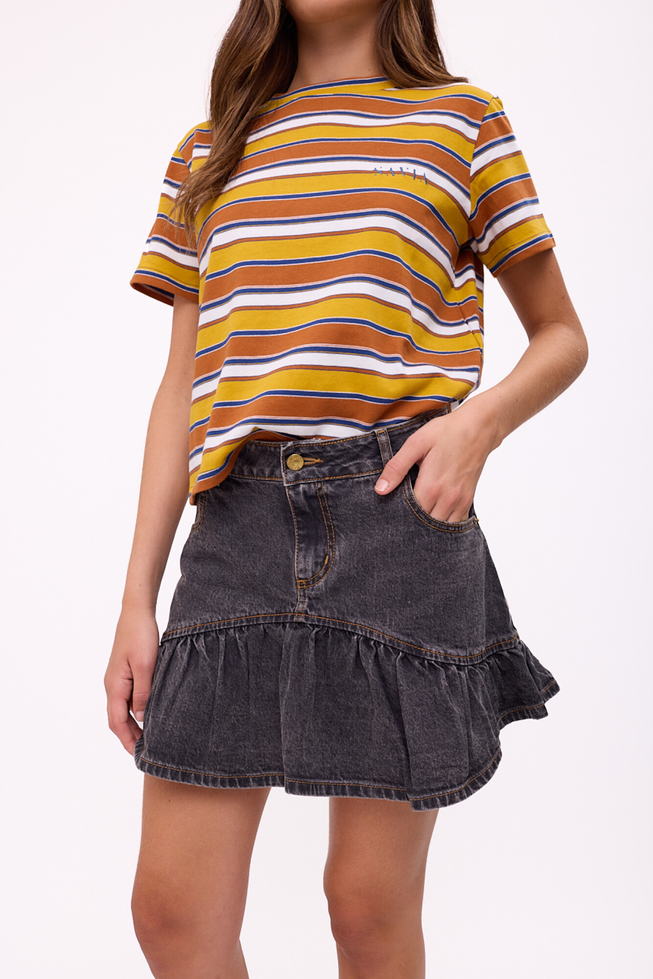 FALDA ULA DENIM - Negro — Savia