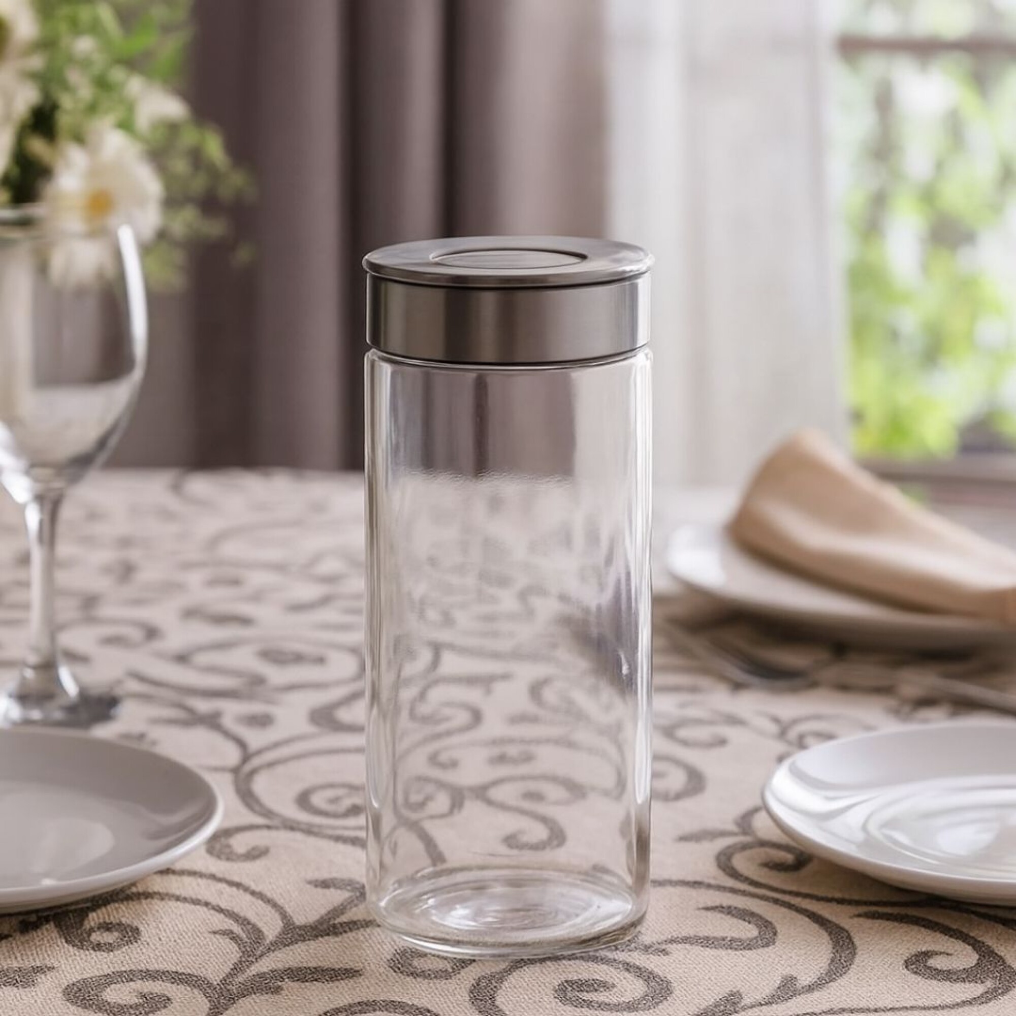 FRASCO DE VIDRIO CON TAPA ACERO 1,8 LITROS TRAMONTINA — Todolandia