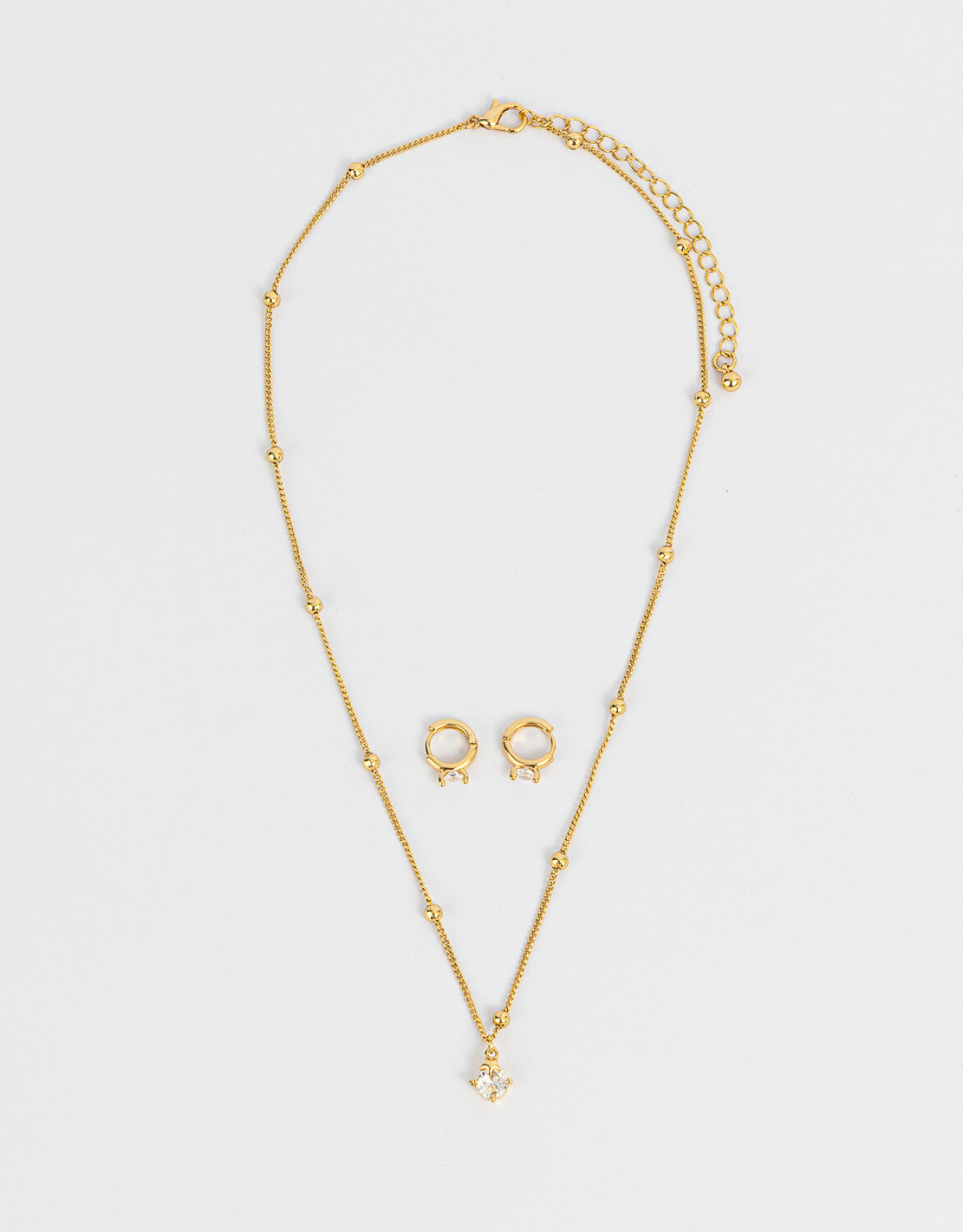 Set De Bijou Bañado En Oro Con Cubic Zirconia — Todomoda